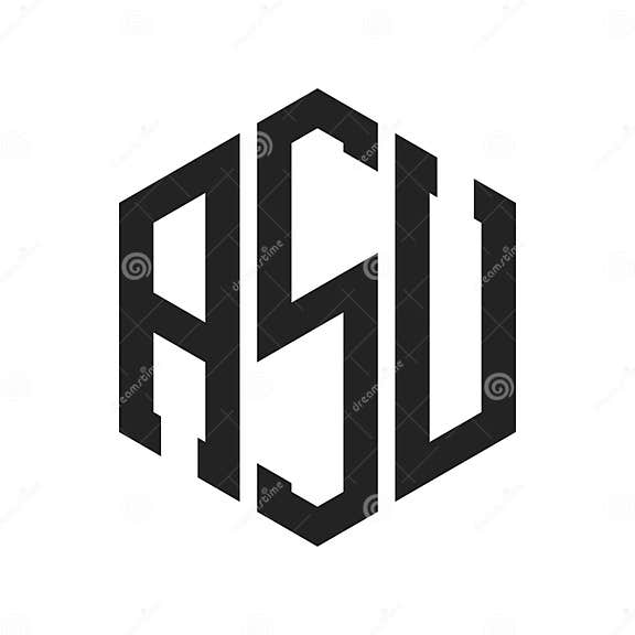 ASU Logo Design. Initial Letter ASU Monogram Logo Using Hexagon Shape ...