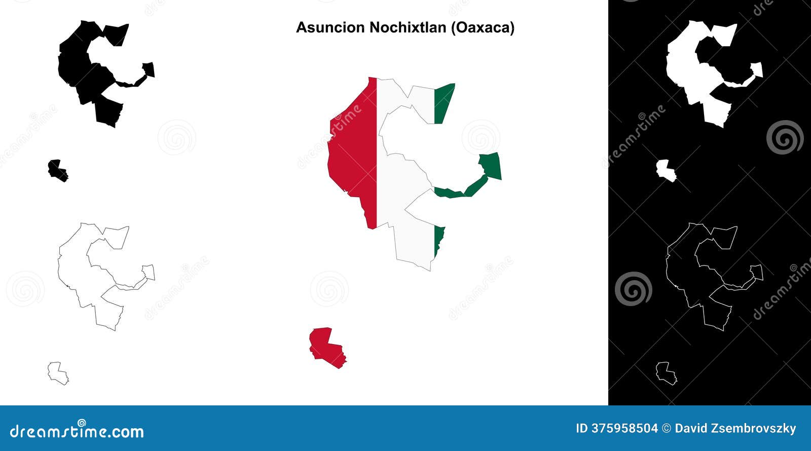 Asuncion Nochixtlan Outline Map Vector Illustration | CartoonDealer.com ...