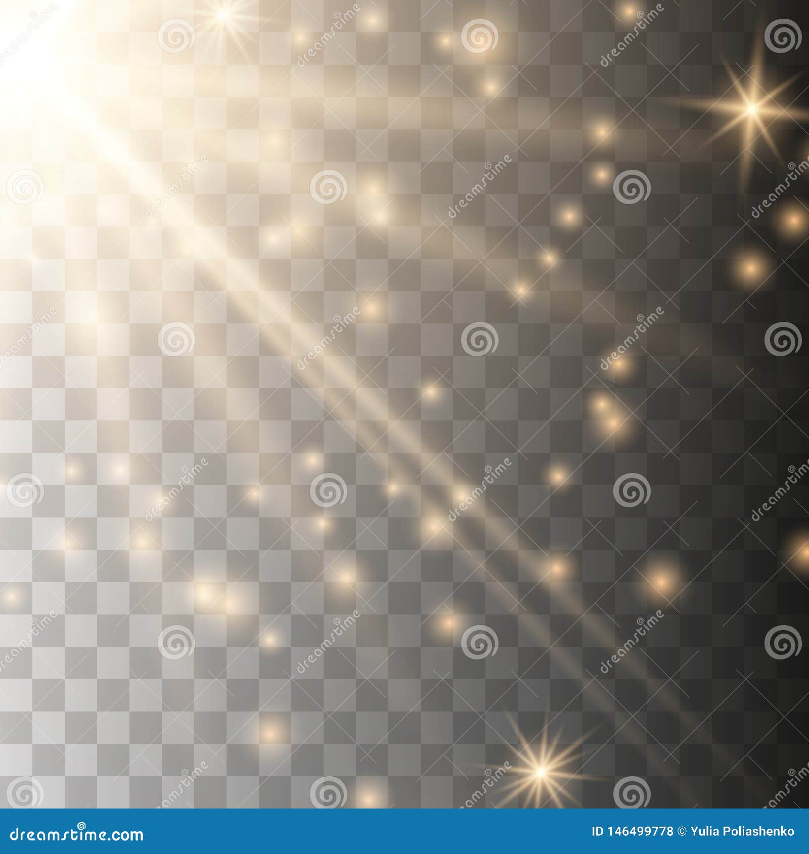 Vector Transparent Gold Sunlight Stock Vector - Illustration of ...