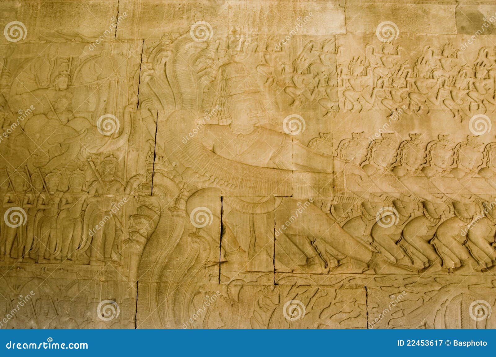 Relief Of The Churning Of The Ocean Of Milk Royalty-Free Stock Photo ...