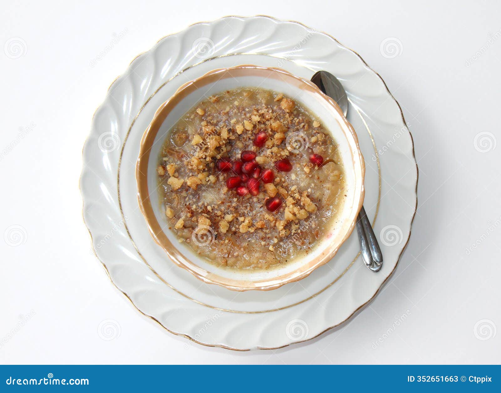 Asure Aka Noahs Pudding Dessert Isolated on White Stock Image - Image ...