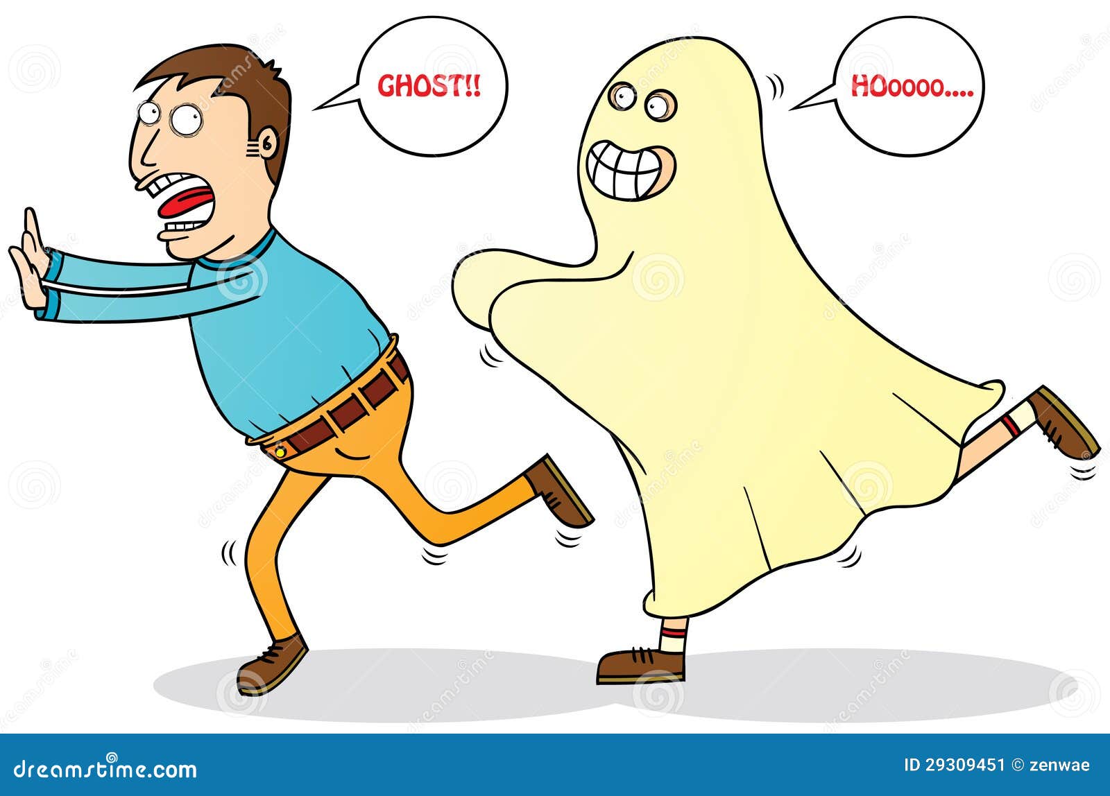 Asustado de fantasma ilustración del vector. Ilustración de asustadizo ...