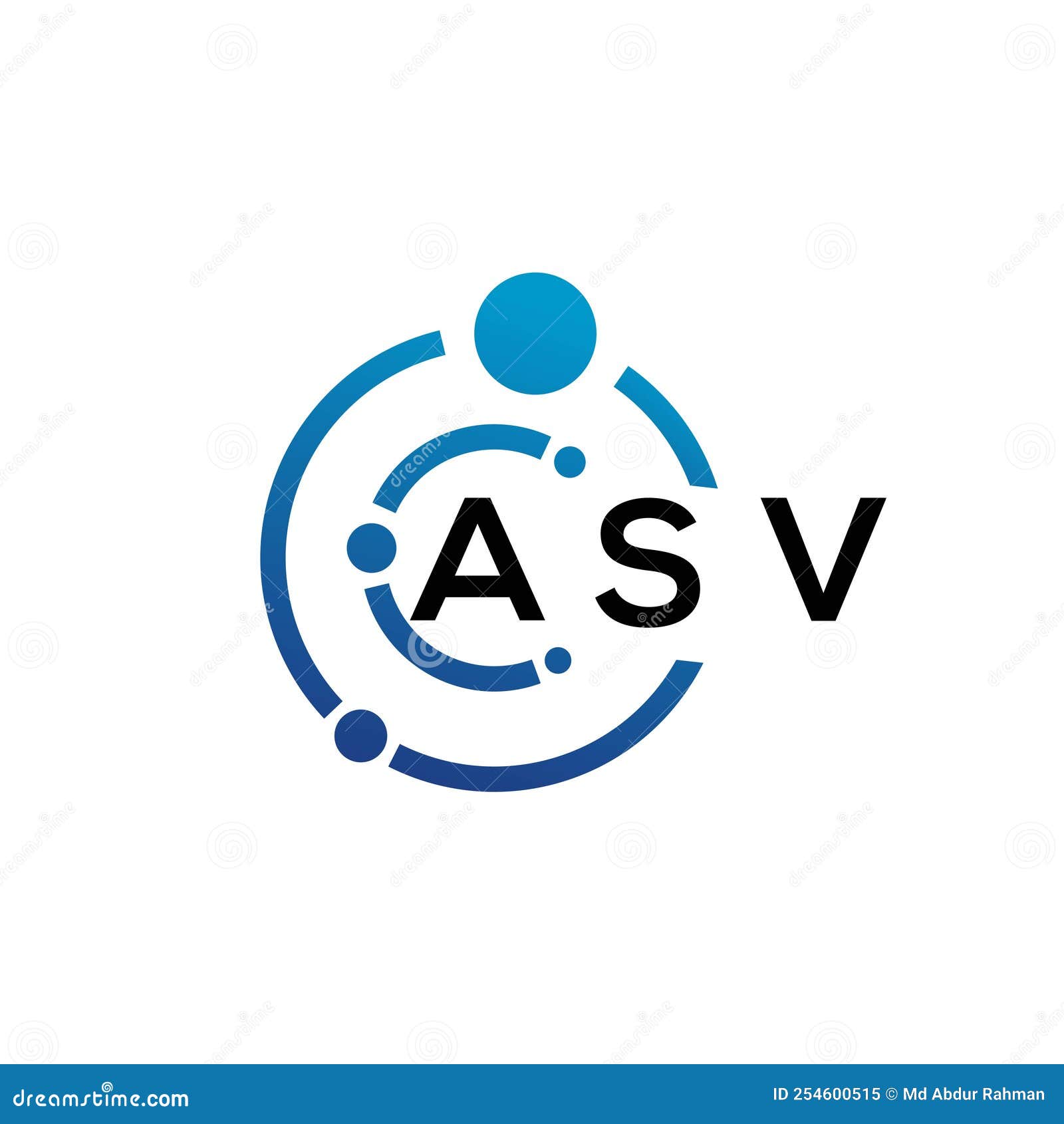 ASV Letter Logo Design on Black Background. ASV Creative Initials ...