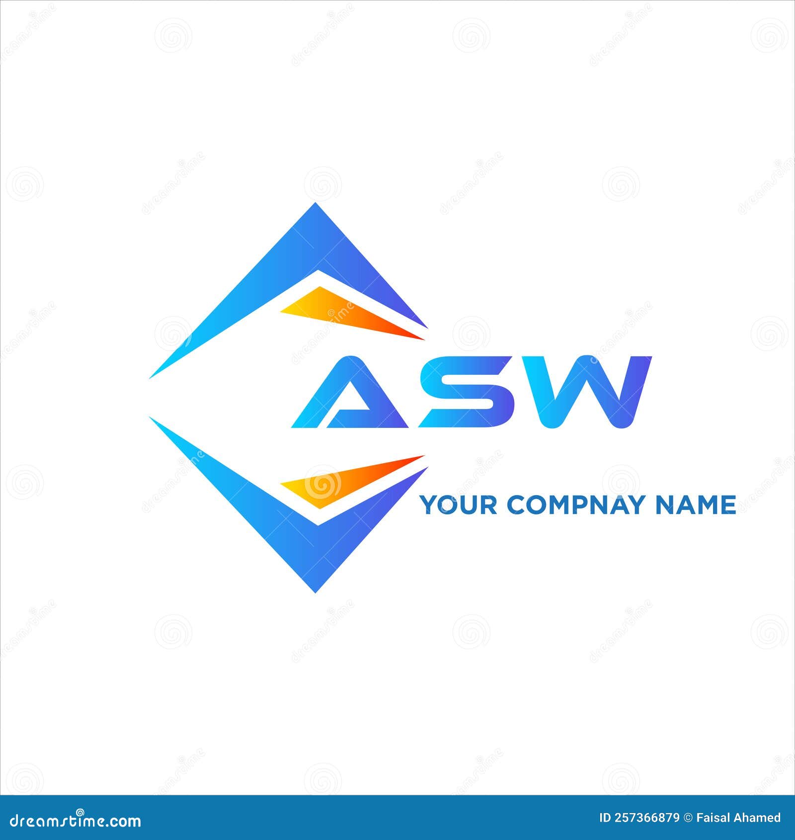 ASW Abstract Technology Logo Design on White Background. ASW Creative ...