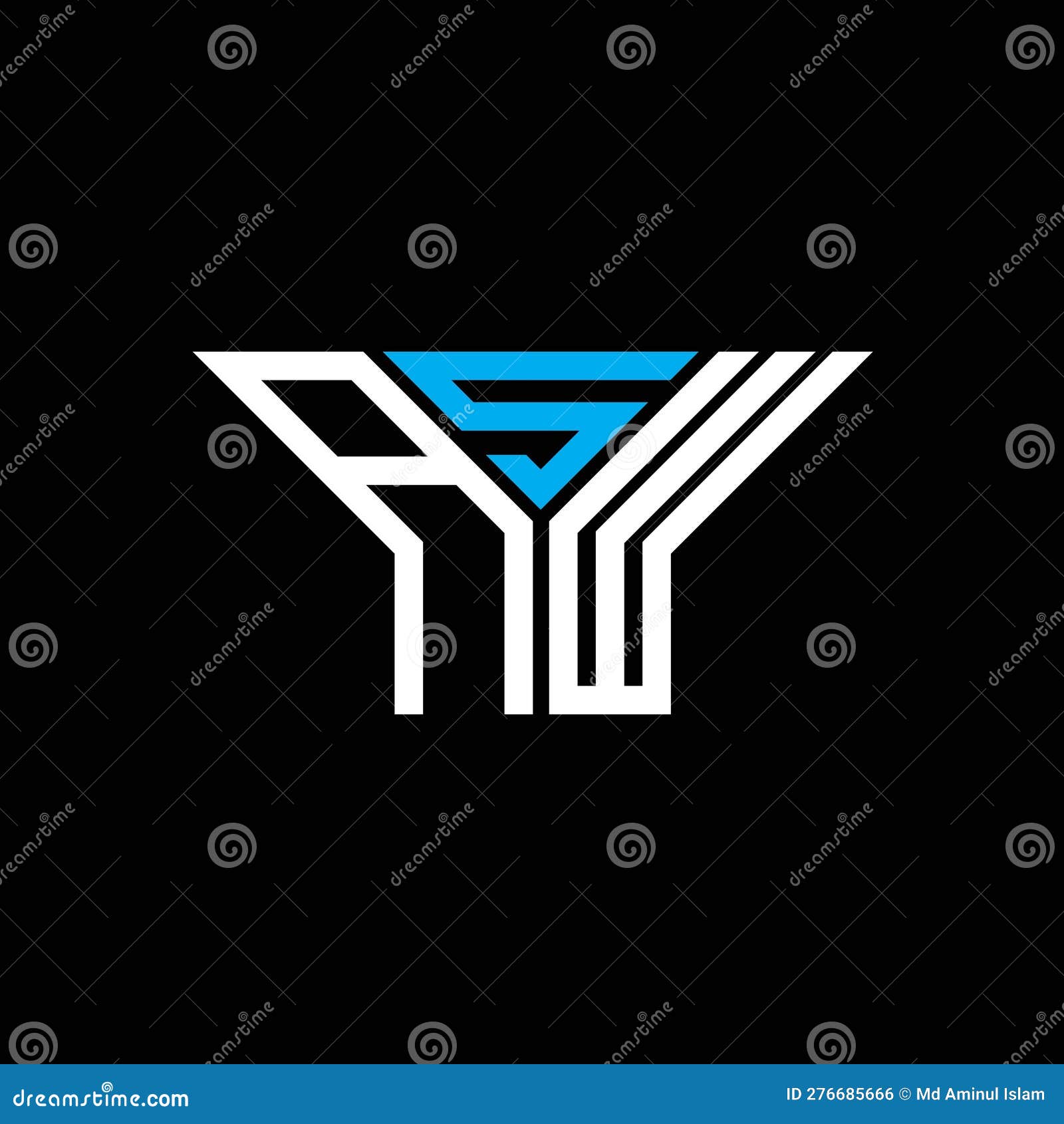 ASW Letter Logo Creative Design with Vector Graphic, ASW Stock Vector ...