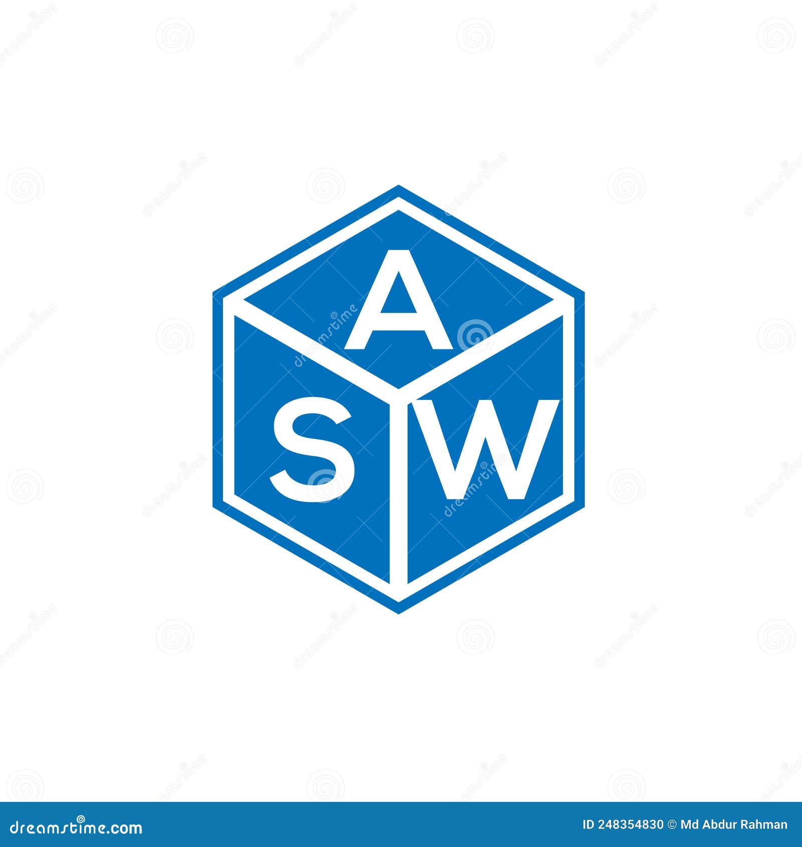 ASW Letter Logo Design On Black Background. ASW Creative Initials ...