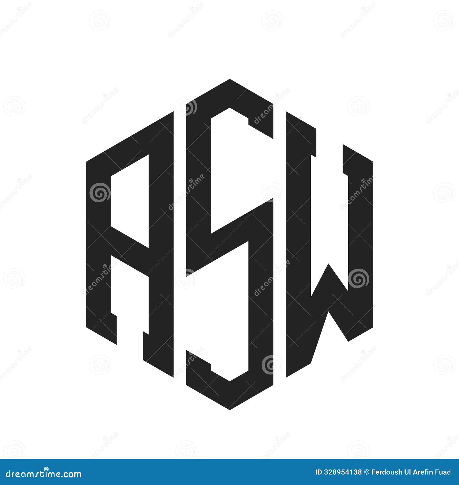 ASW Logo Design. Initial Letter ASW Monogram Logo Using Hexagon Shape ...