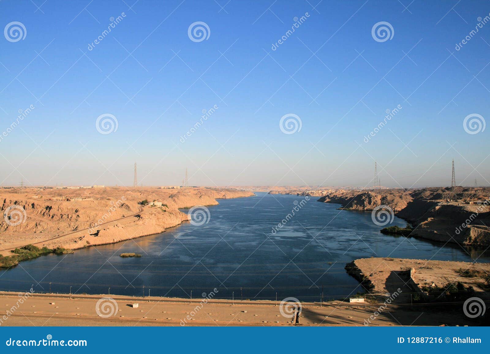 Aswan Dam stock photo. Image of desert, reservoir, aswan - 12887216
