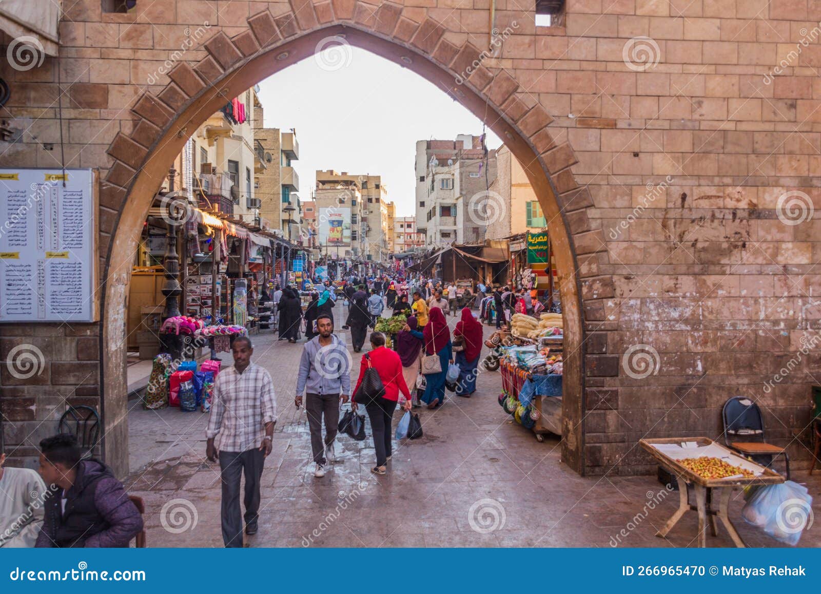 ASWAN, EGYPT: FEB 12, 2019: People at the Old Souk (market) in Aswan ...