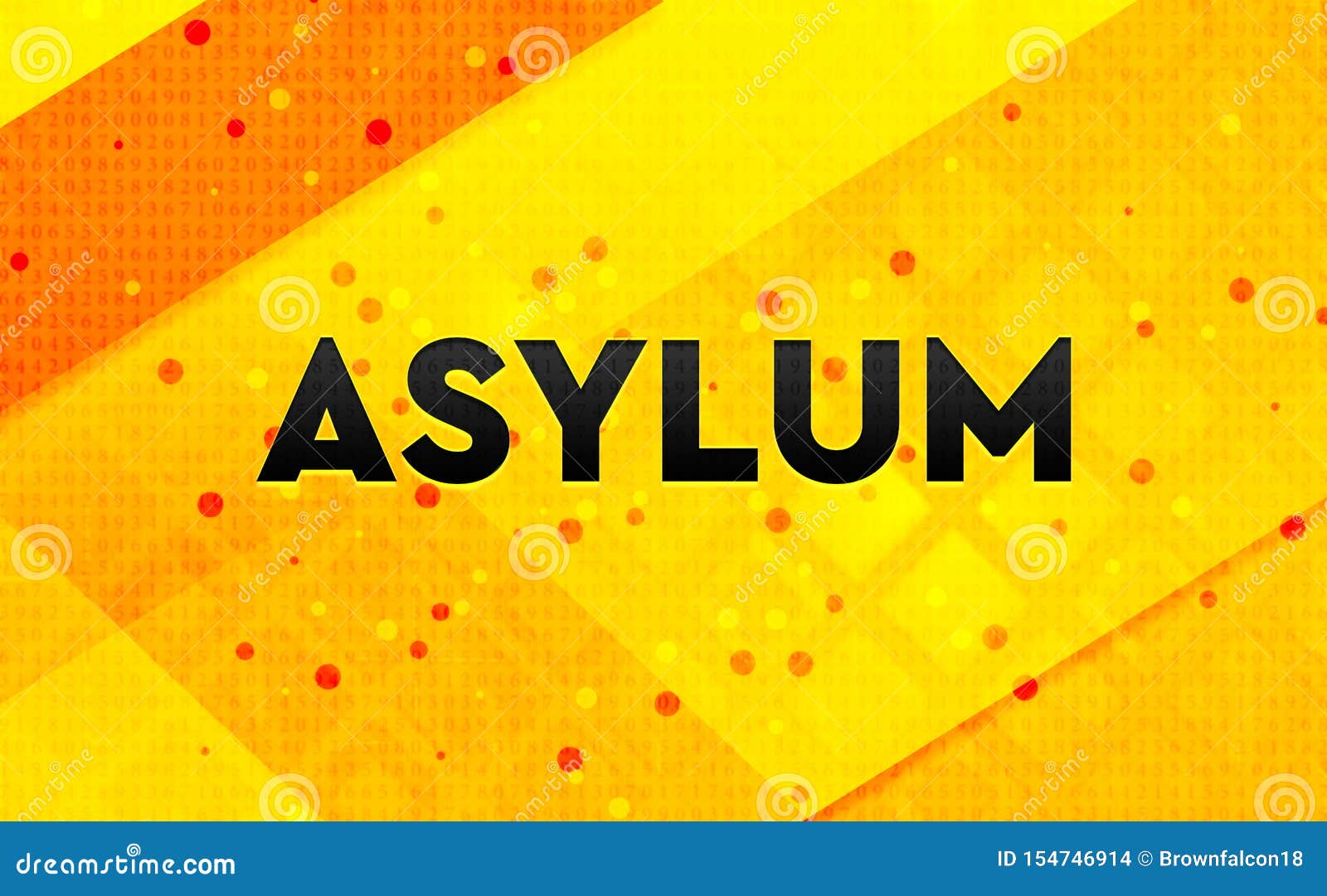 Asylum Abstract Digital Banner Yellow Background Stock Illustration ...