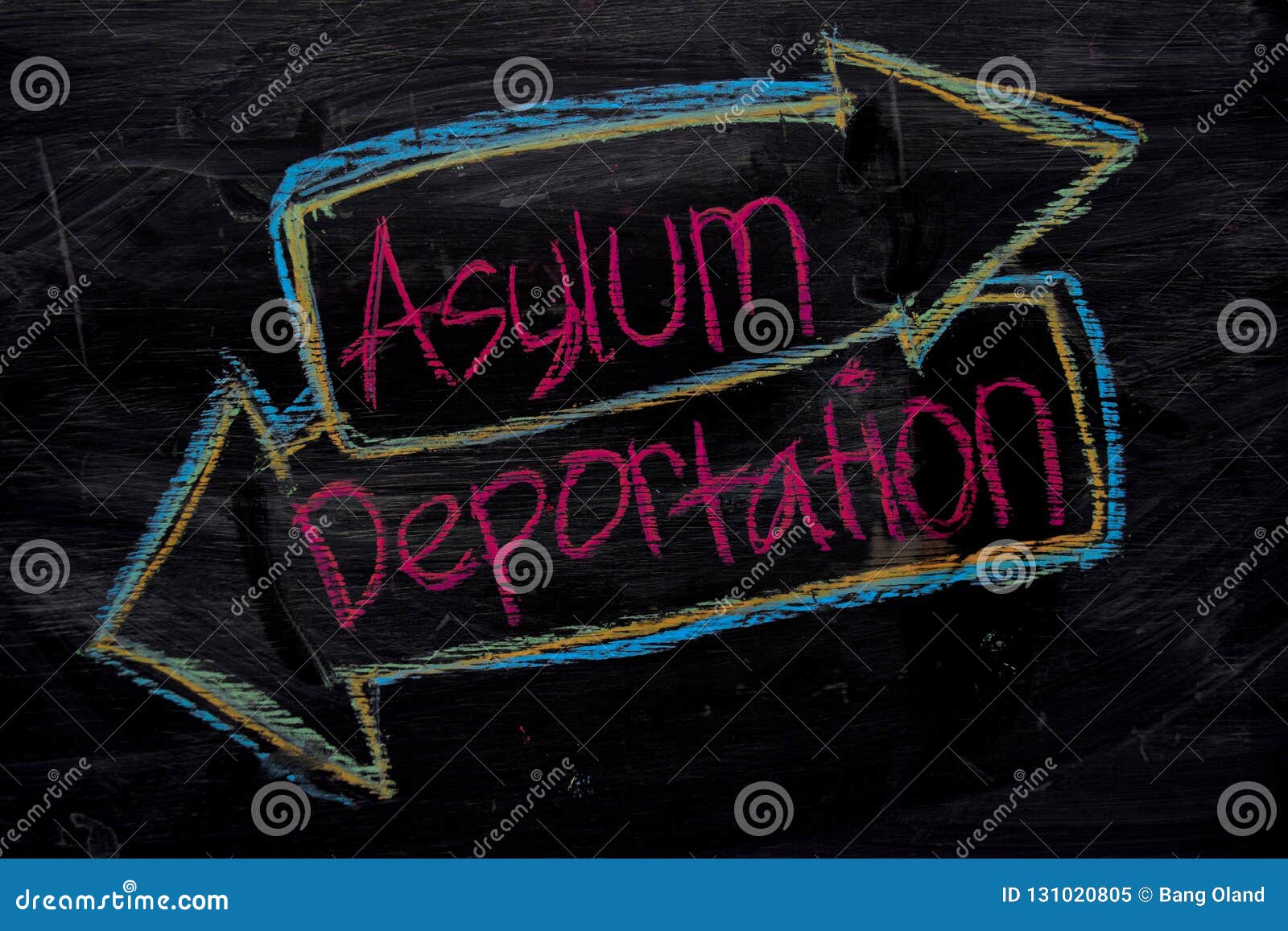 Asylum or Deportation Written with Color Chalk Concept on the ...