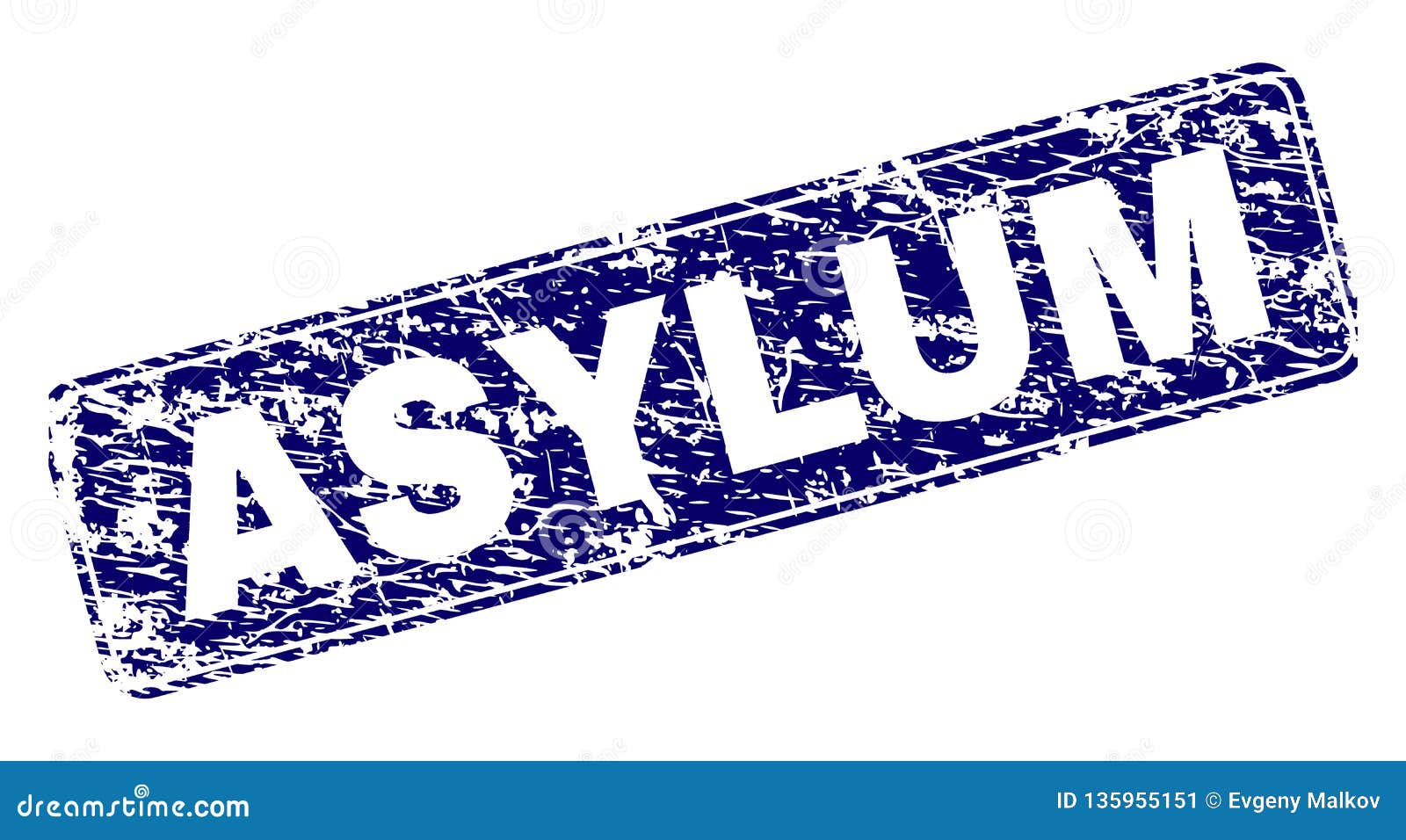 Grunge ASYLUM Framed Rounded Rectangle Stamp Stock Vector ...