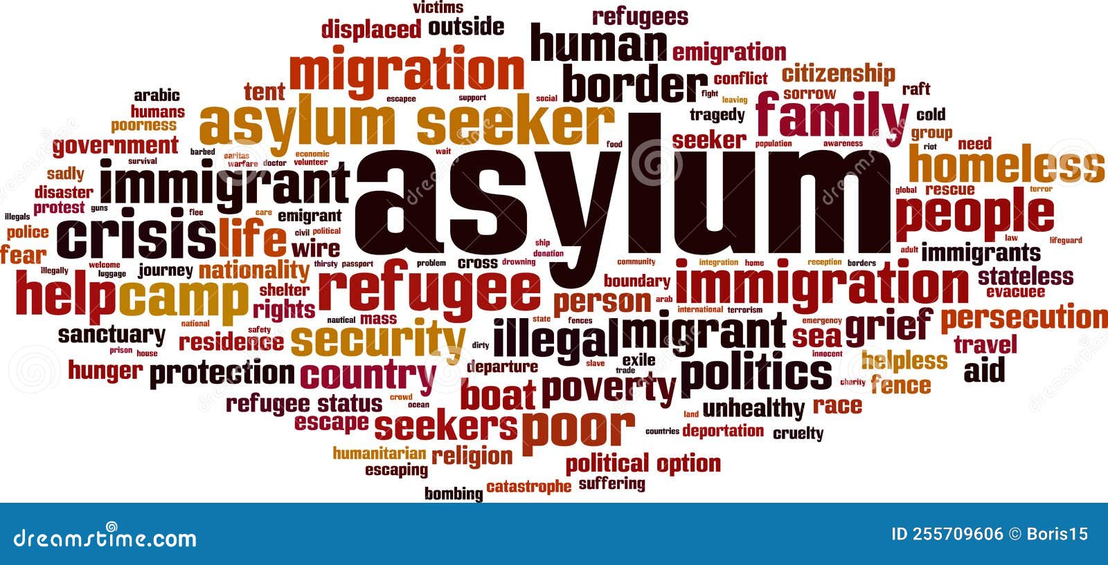 Asylum word cloud stock vector. Illustration of asylum - 255709606