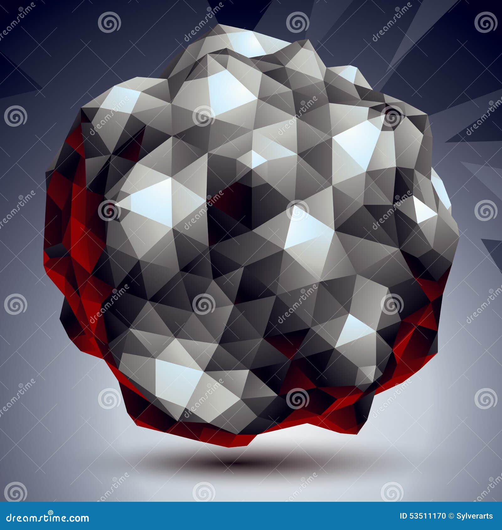 Asymmetric 3D Abstract Object, Monochrome Geometric Spatial Form Stock ...