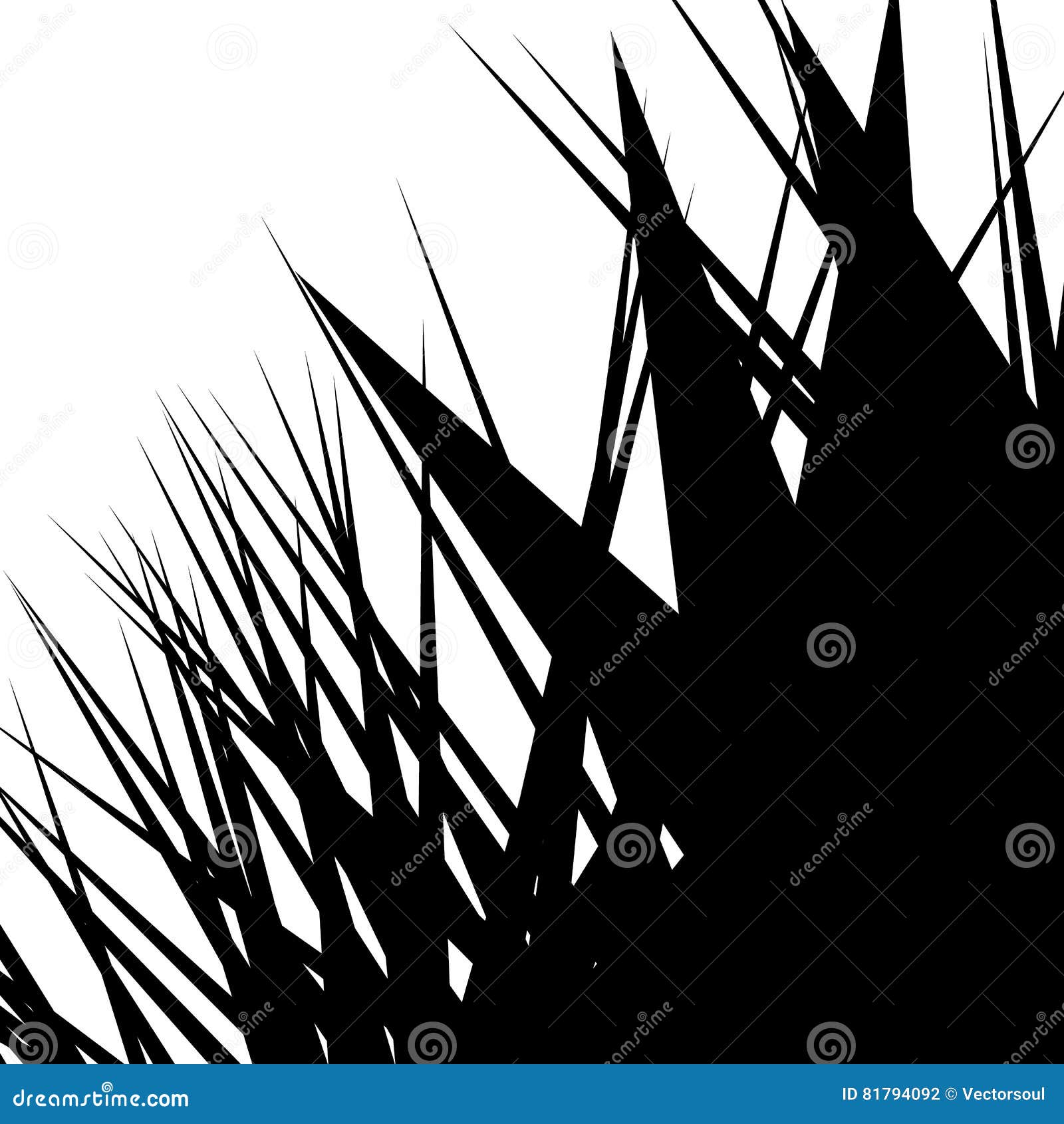 Asymmetric, Irregular Element with Scattered Edgy, Pointed Shape Stock ...