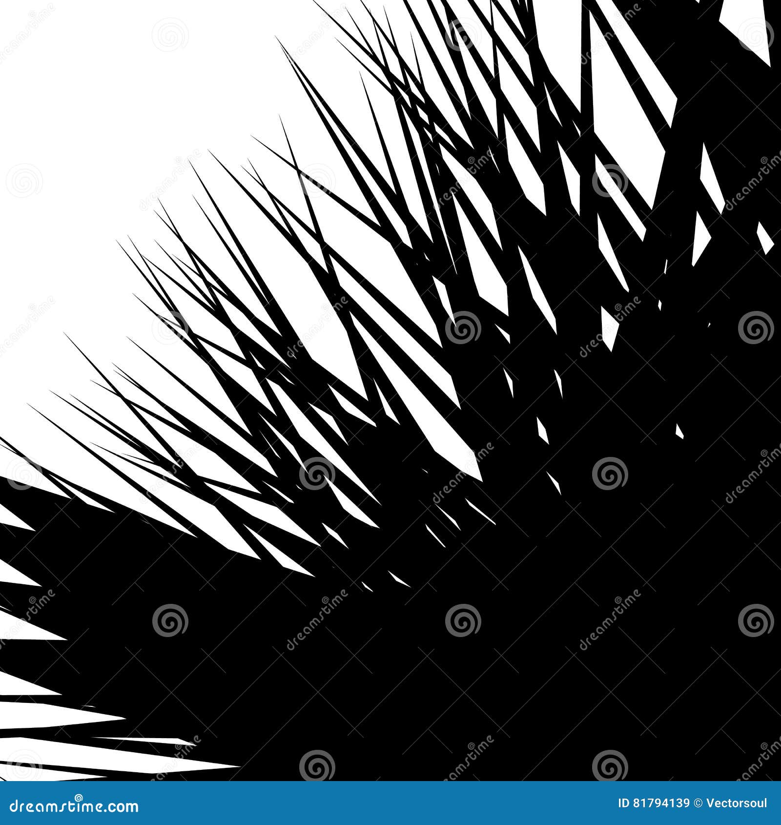 Asymmetric, Irregular Element with Scattered Edgy, Pointed Shape Stock ...