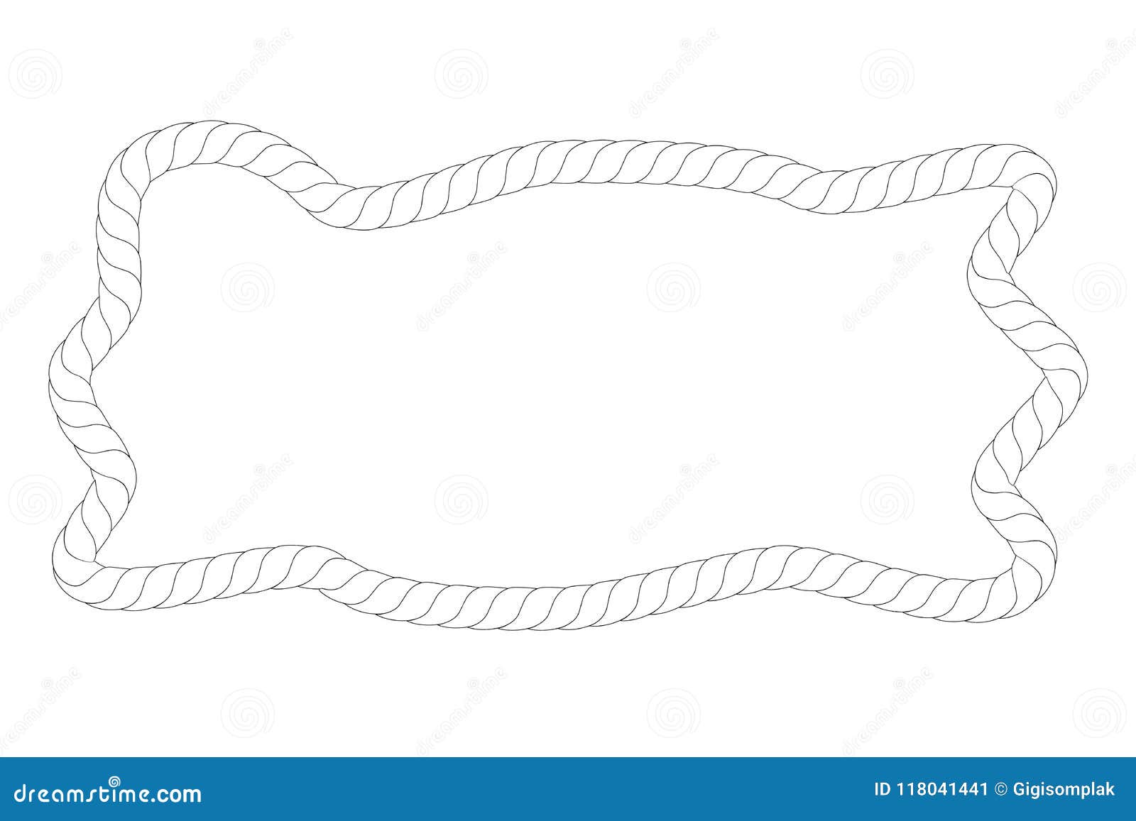 Asymmetric Rectangle Shape, Frame from White Rope for Your Element ...