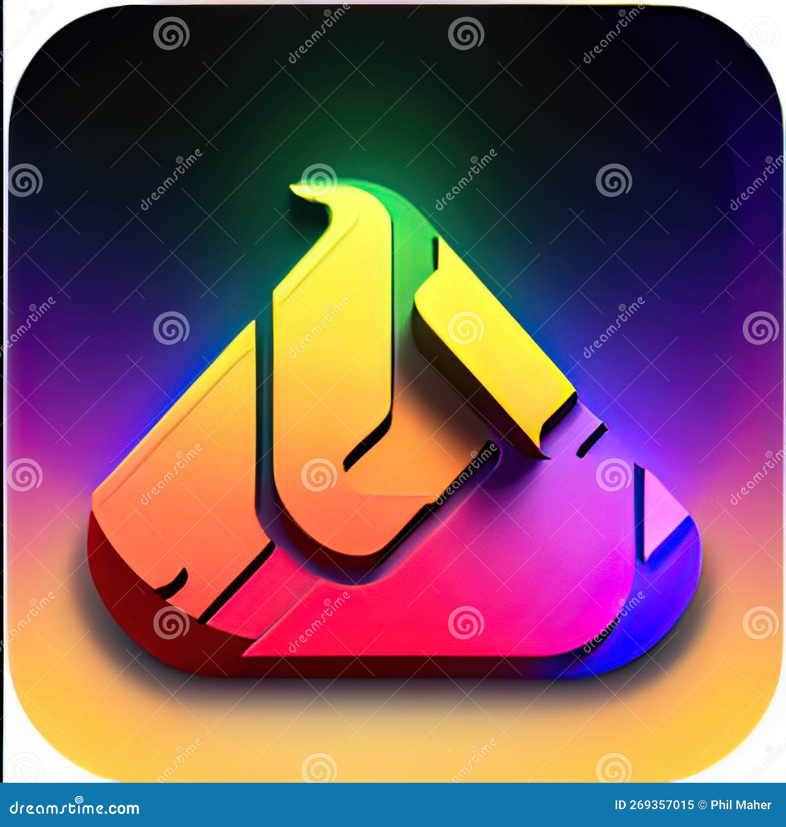Asymmetrical Battle Arena Software App Style Icon. Generative AI. Stock ...