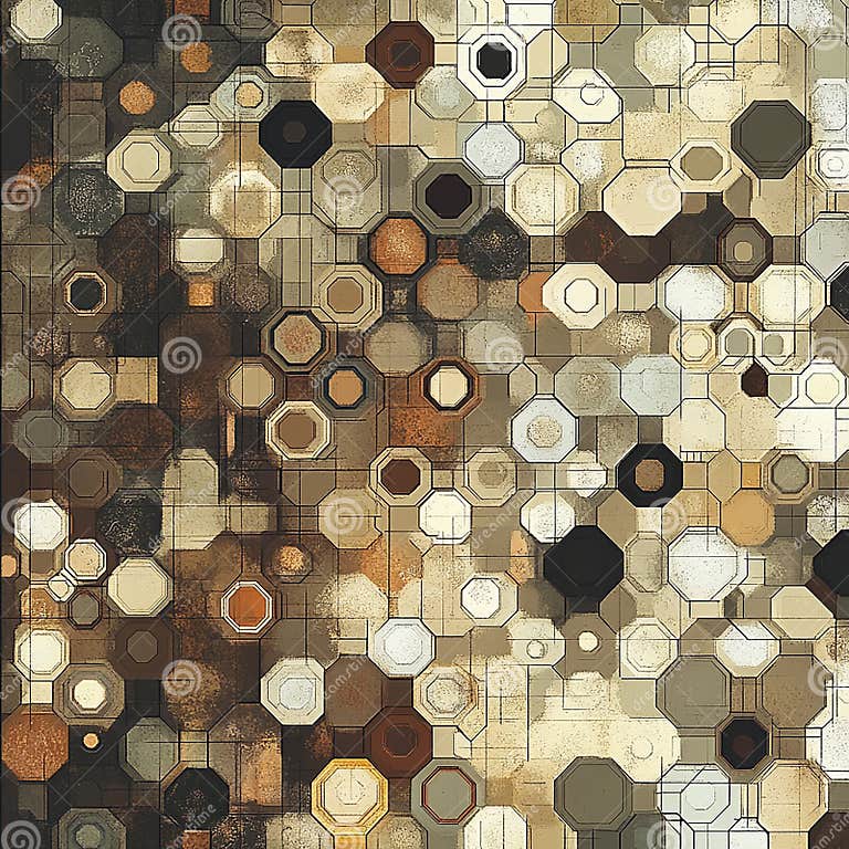 Asymmetrical Geometric Grid Pattern Stock Illustration - Illustration ...