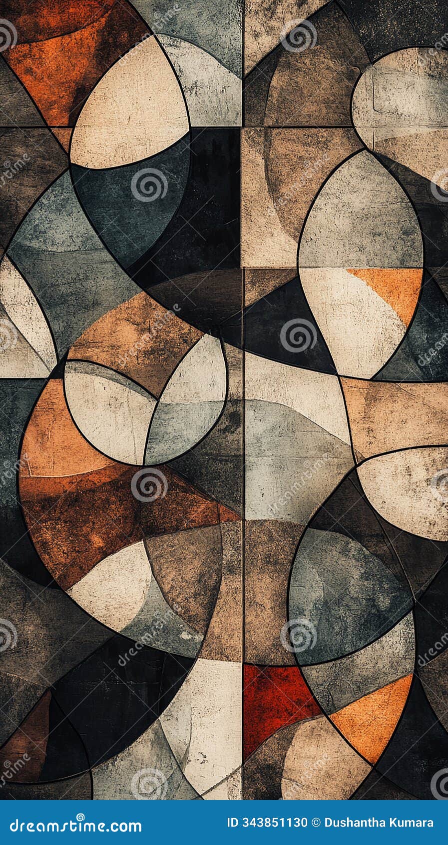 Asymmetrical Geometric Grid Pattern Stock Illustration - Illustration ...