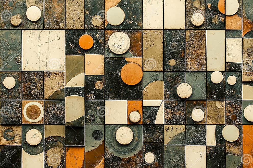 Asymmetrical Geometric Grid Pattern Stock Illustration - Illustration ...