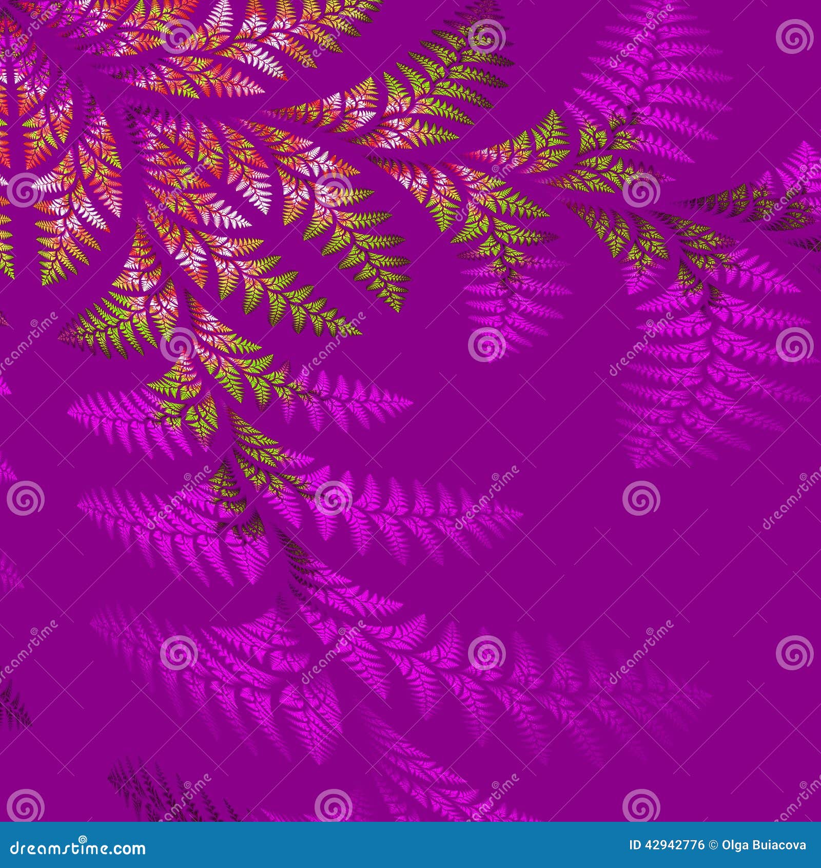 Asymmetrical Pattern of the Leaves in Purple and Green. Stock ...