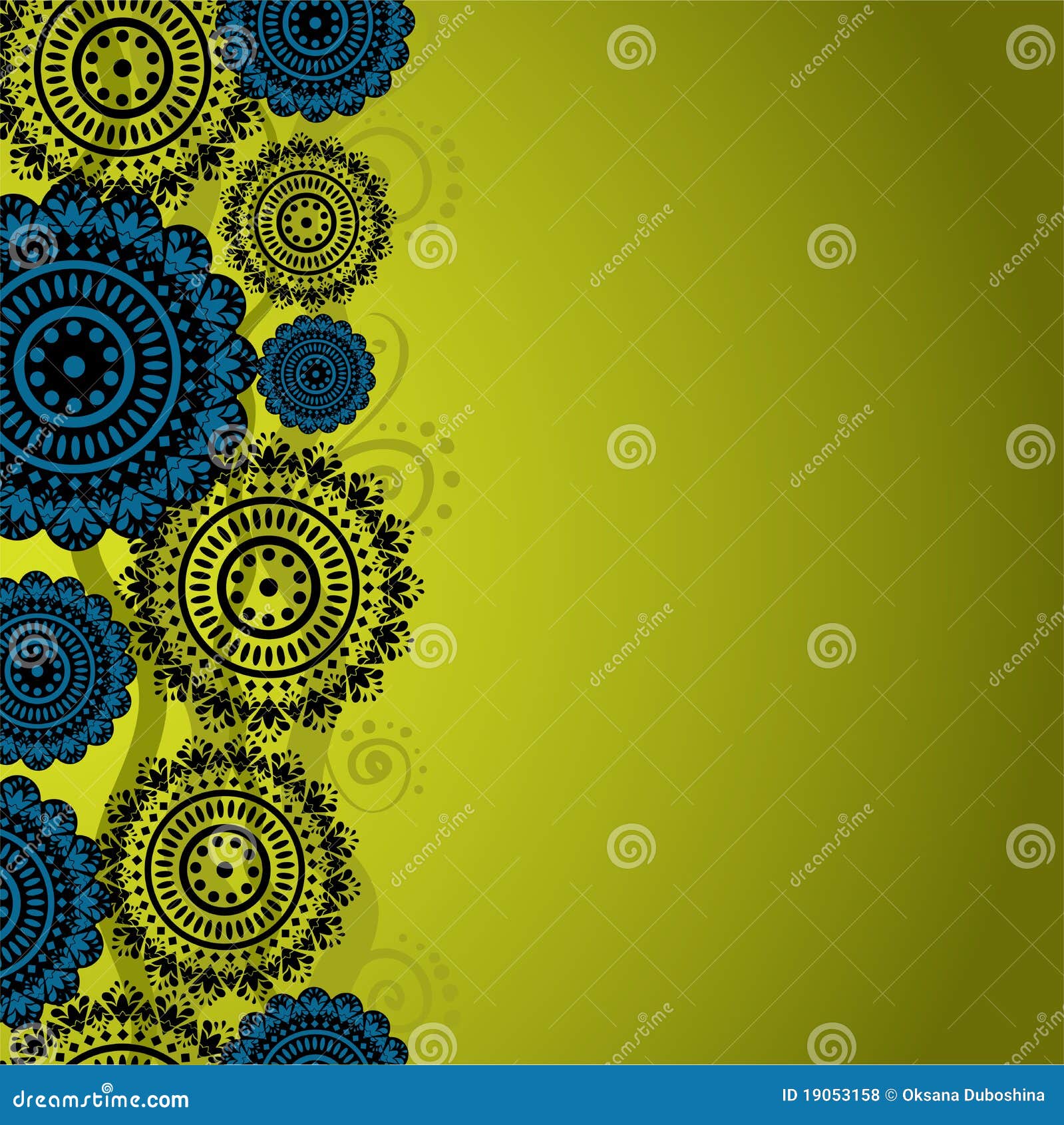 The Asymmetrical Pattern on a Mustard Background Stock Vector ...