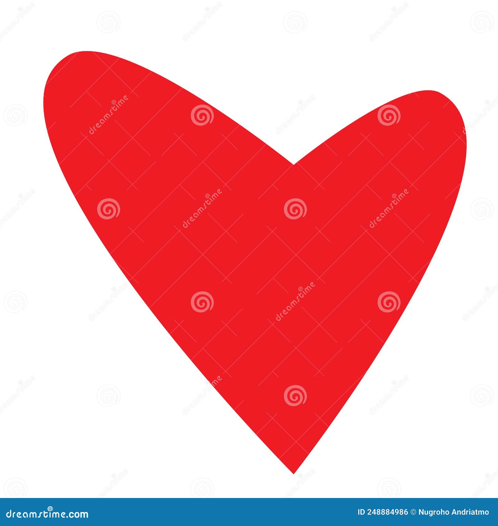 Asymmetrical red heart stock vector. Illustration of white - 248884986