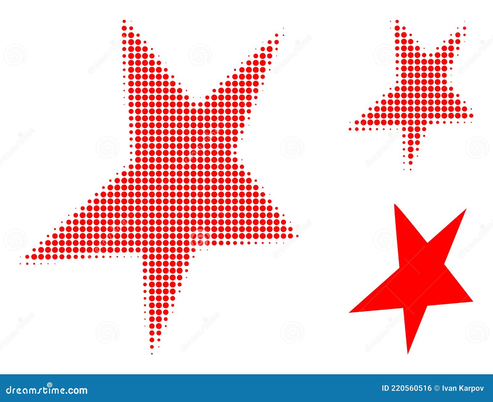 Asymmetrical Star Halftone Dotted Icon Stock Illustration ...