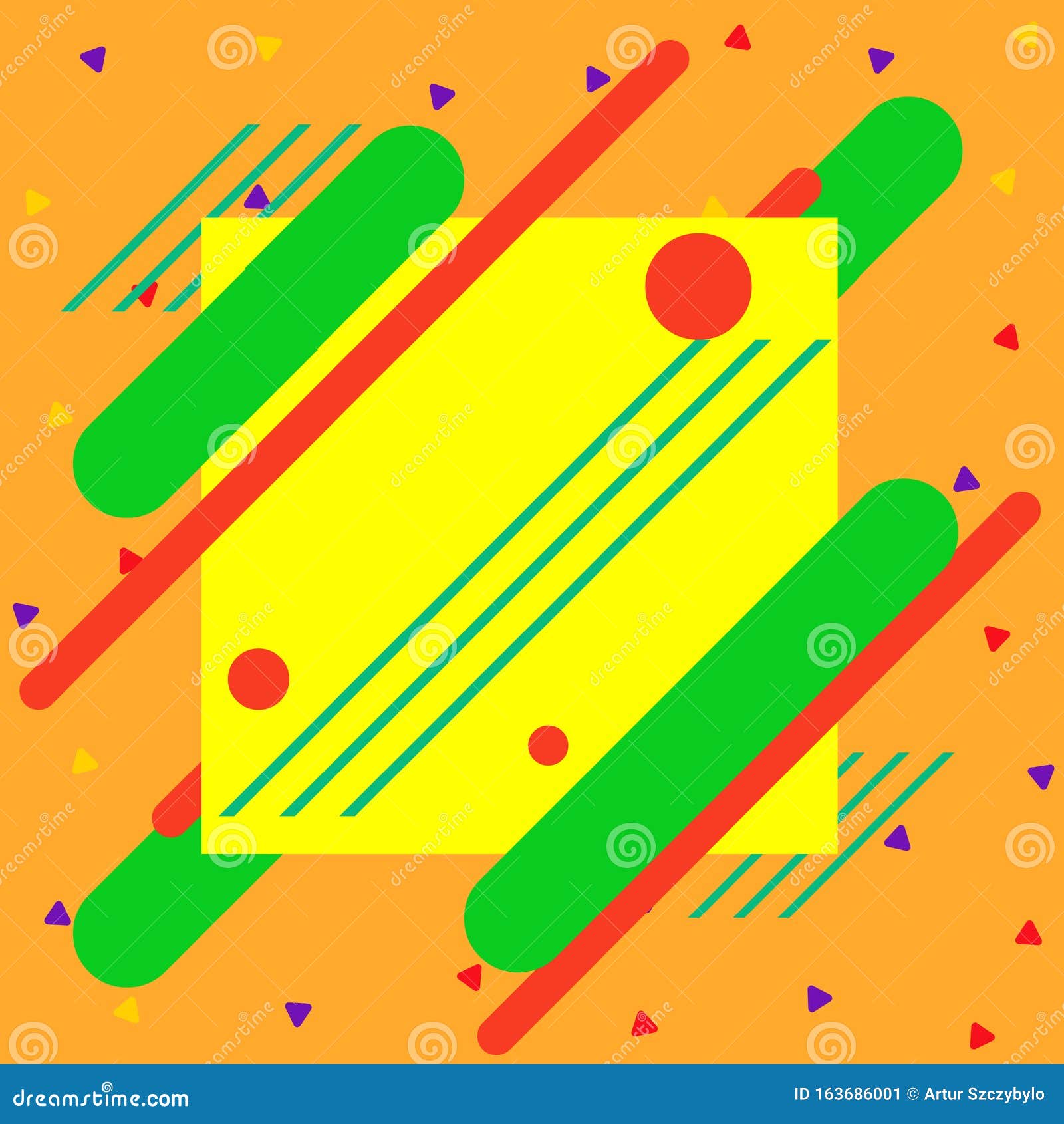 Asymmetrical Unequal Shaped Form Format of Colourful Thing Object ...