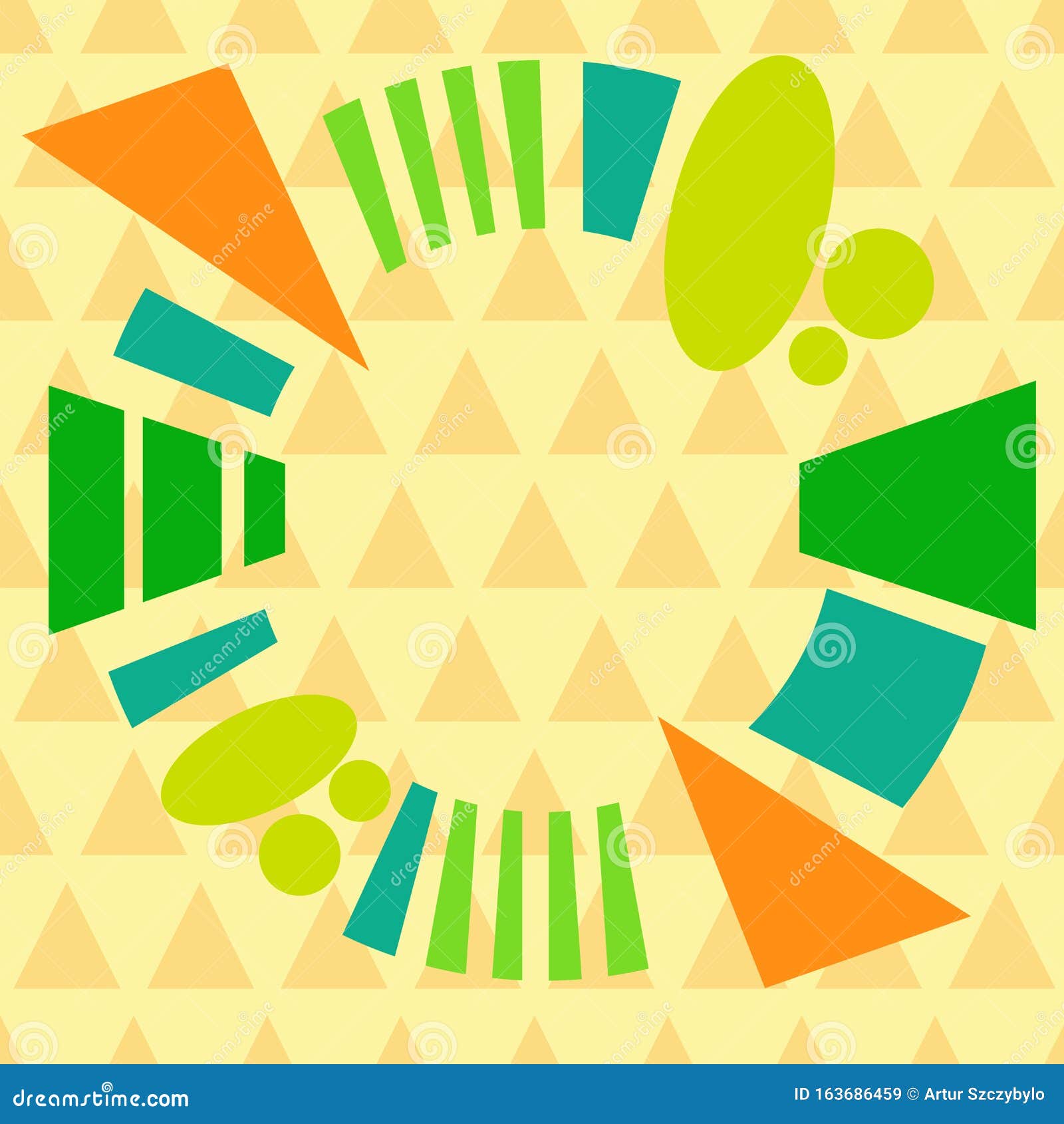 Asymmetrical Unequal Shaped Form Format of Colourful Thing Object ...