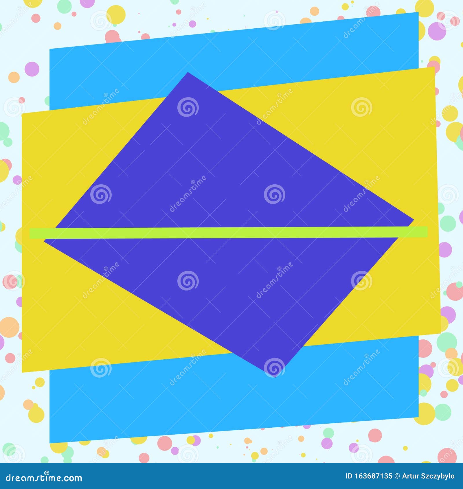 Asymmetrical Unequal Shaped Form Format of Colourful Thing Object ...