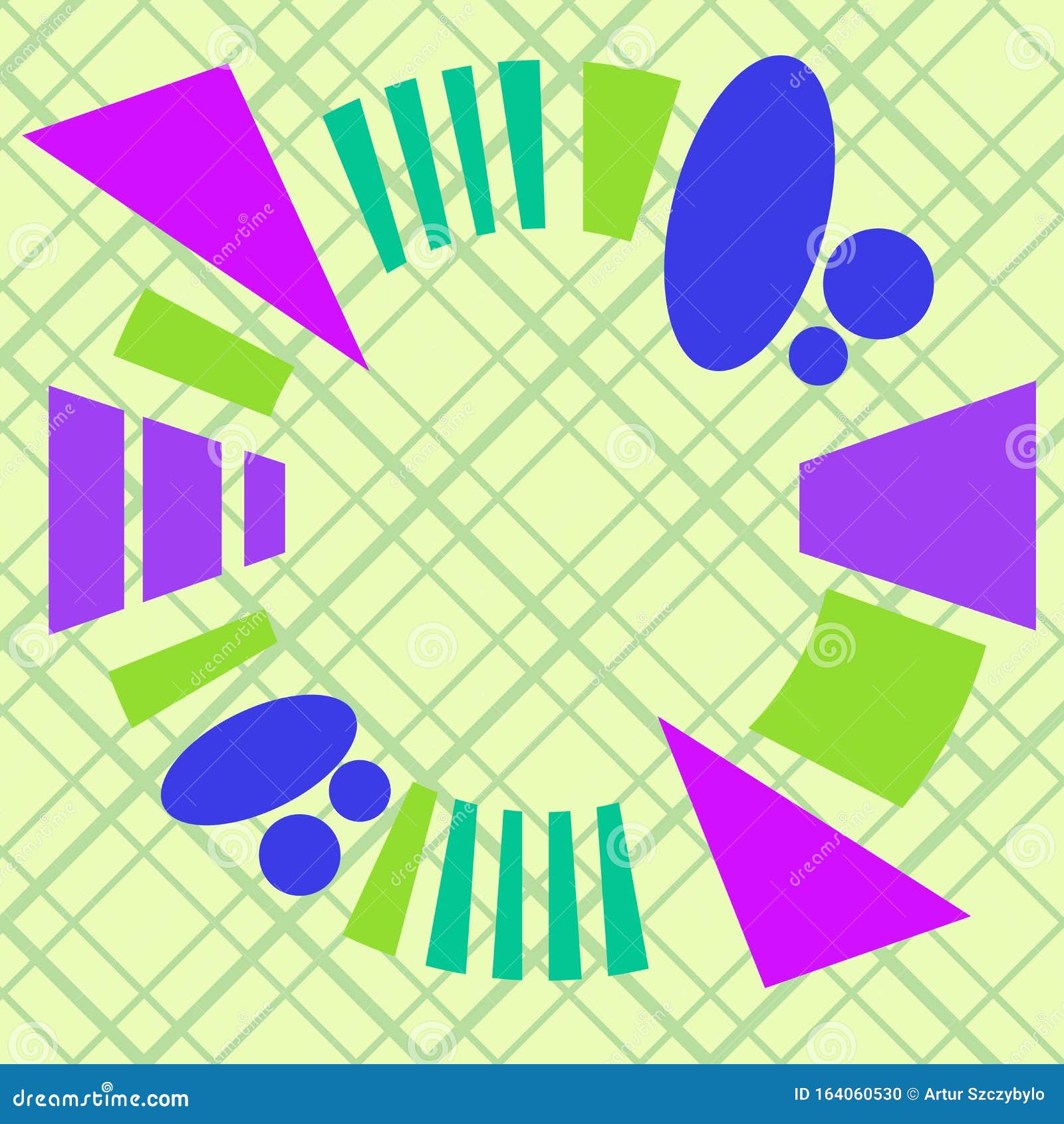 Asymmetrical Unequal Shaped Form Format of Colourful Thing Object ...