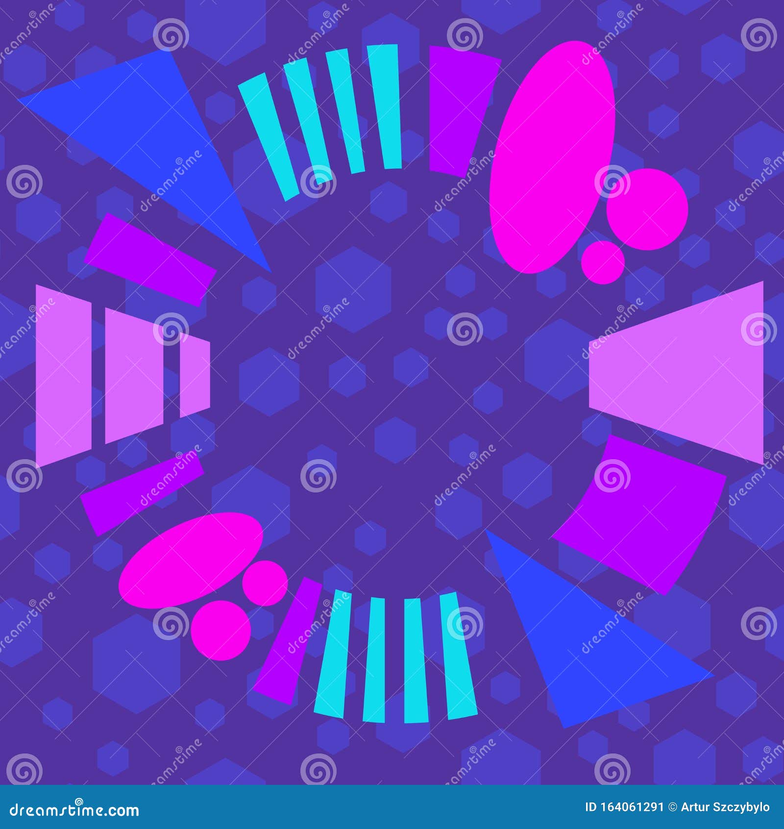 Asymmetrical Unequal Shaped Form Format of Colourful Thing Object ...