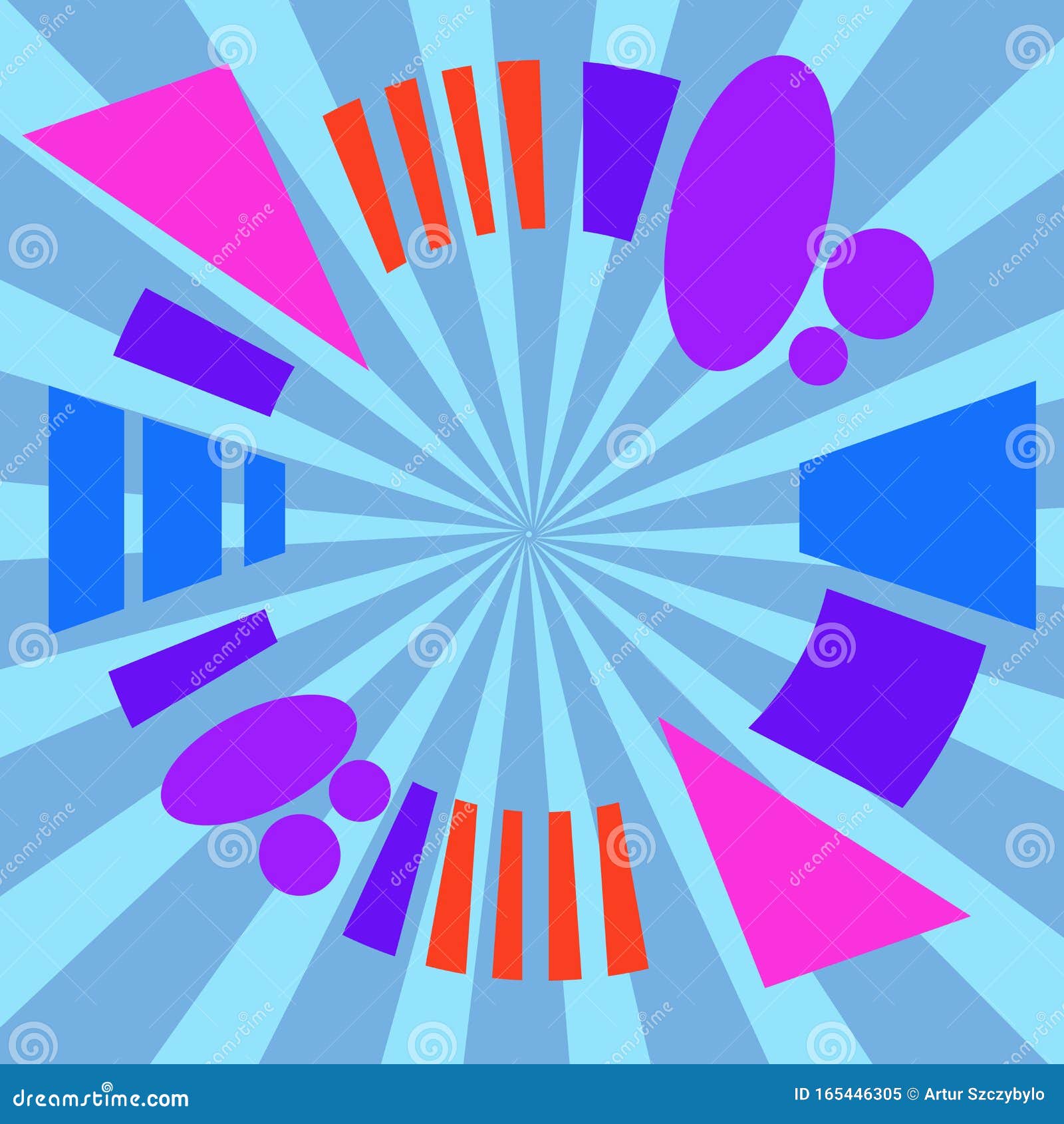 Asymmetrical Unequal Shaped Form Format of Colourful Thing Object ...