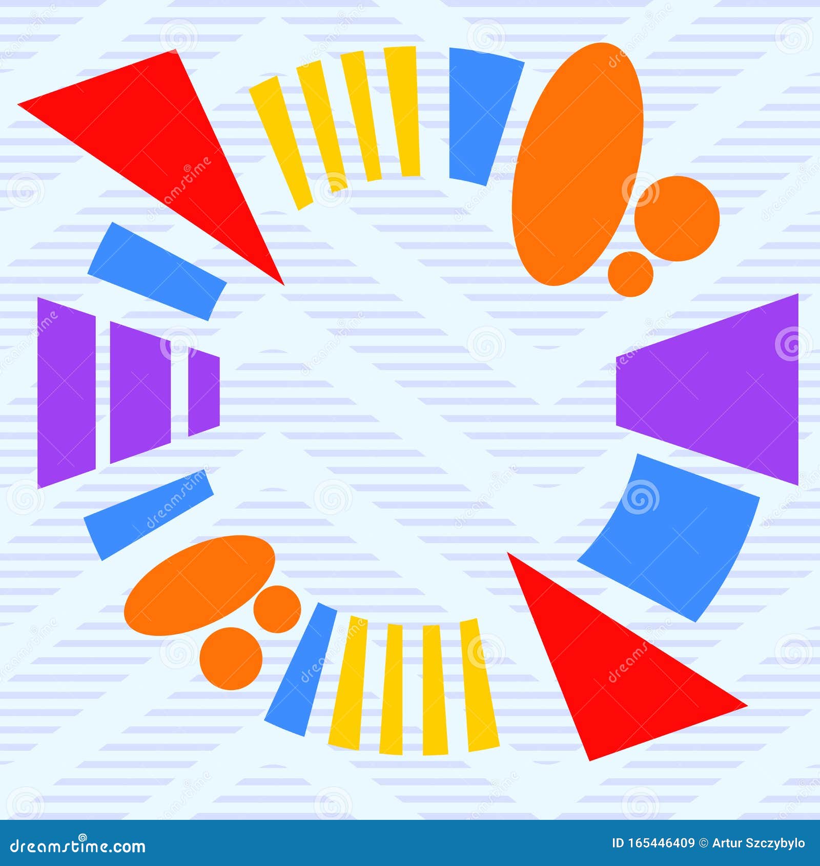 Asymmetrical Unequal Shaped Form Format of Colourful Thing Object ...