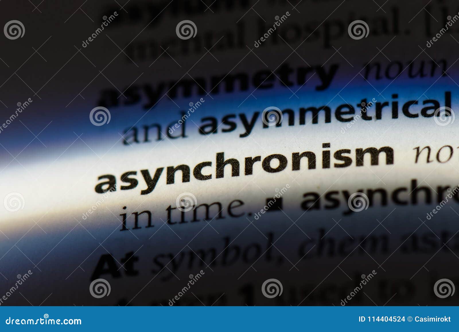 Asynchronism stock photo. Image of dictionary, text - 114404524