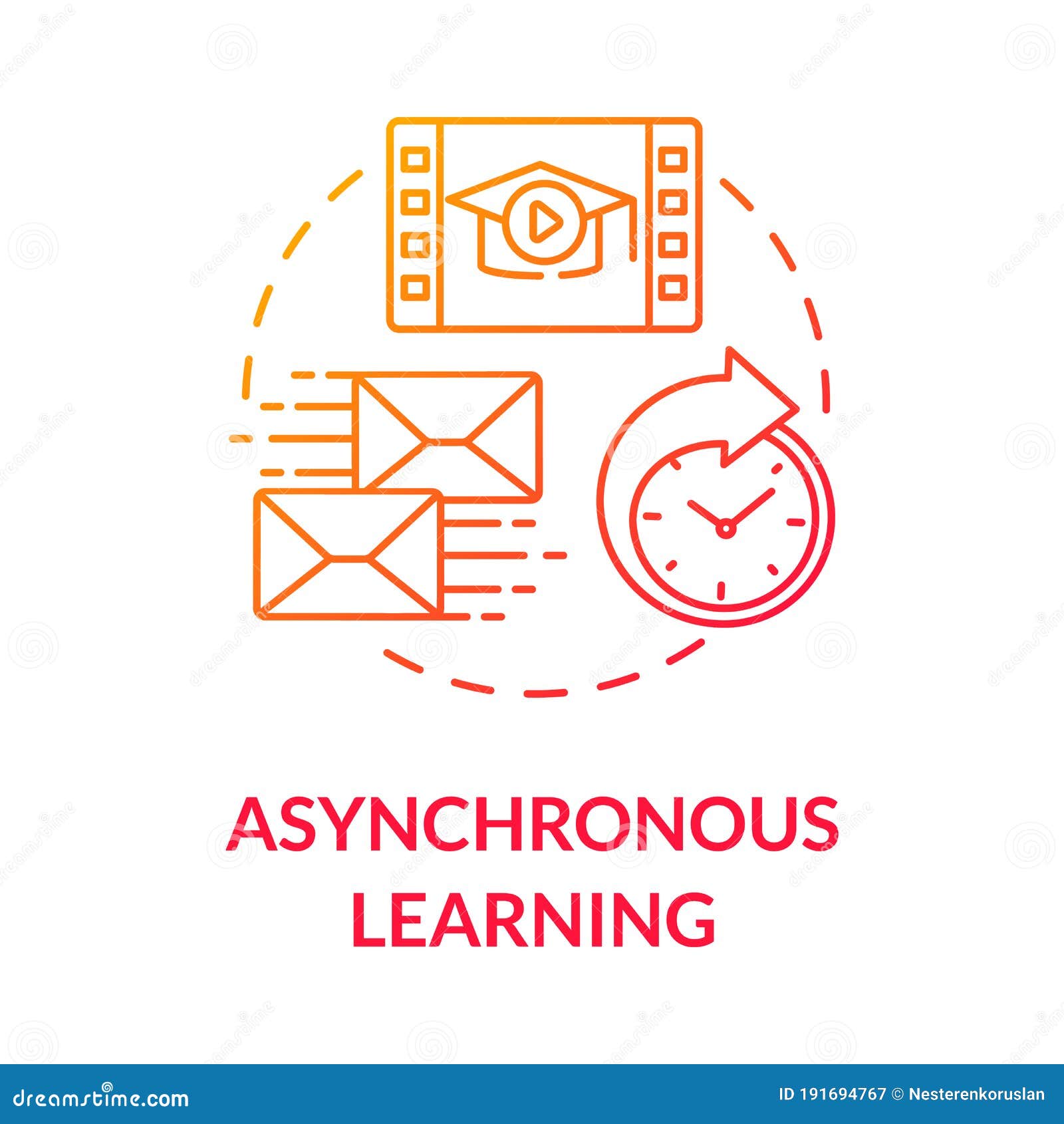 Asynchronous Learning Concept Icon Stock Vector - Illustration of ... Asynchronous Learning Concept Icon Stock Vector - Illustration of ...