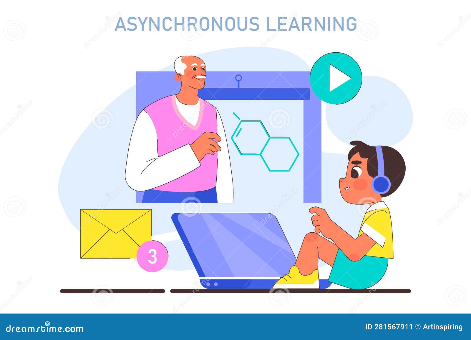 Asynchronous Learning Concept Icon Cartoon Vector | CartoonDealer.com ... Asynchronous Learning Concept Icon Cartoon Vector | CartoonDealer.com ...
