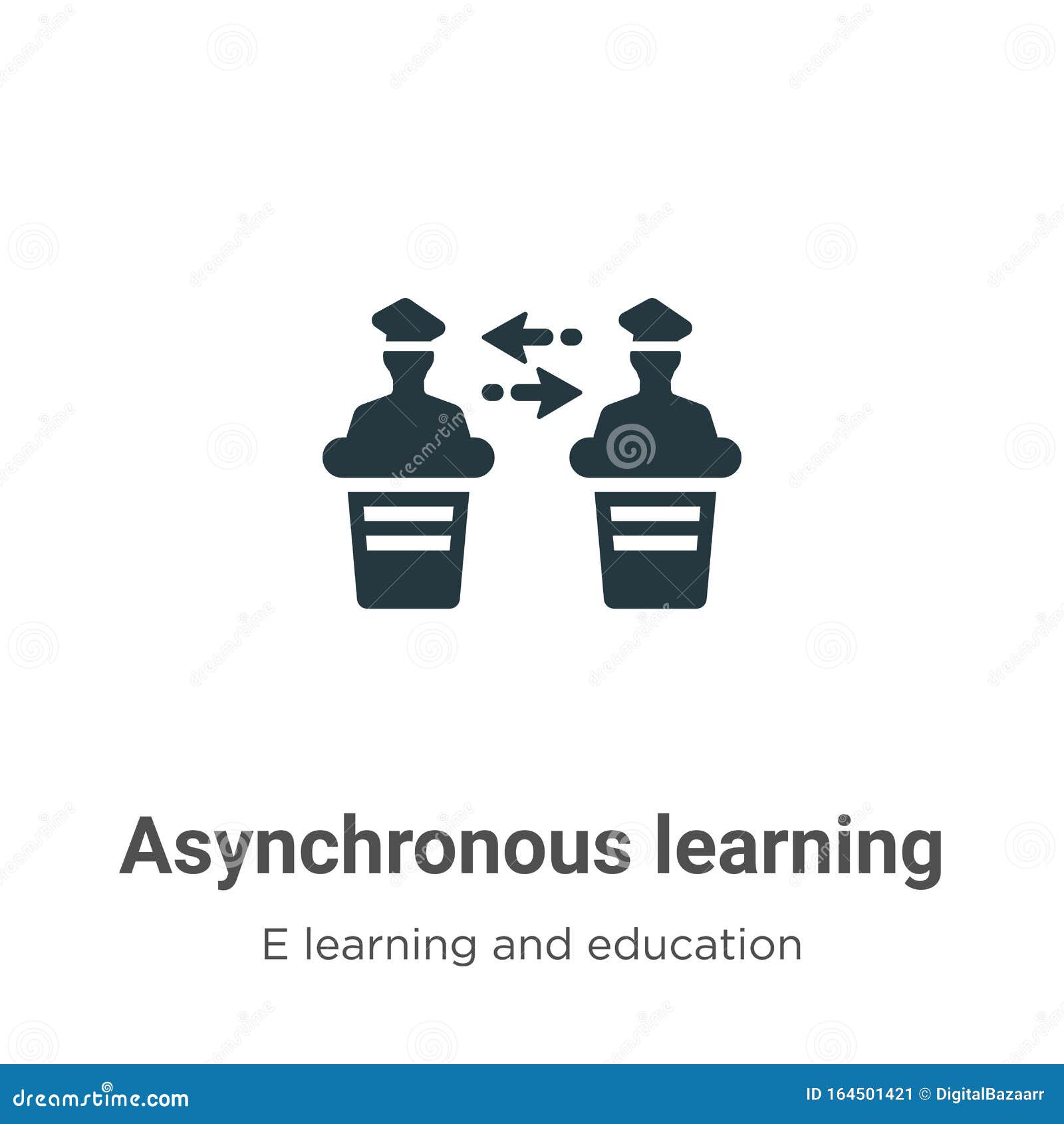 Asynchronous Learning Vector Icon On White Background. Flat Vector ... Asynchronous Learning Vector Icon On White Background. Flat Vector ...