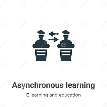 Asynchronous Learning Vector Icon on White Background. Flat Vector ...