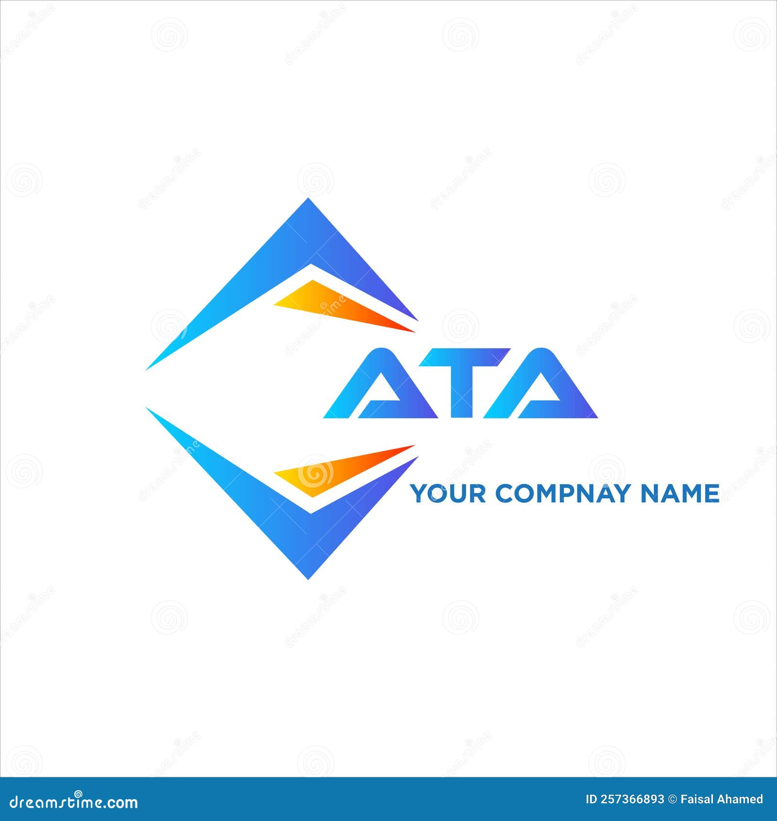 ATA Abstract Technology Logo Design on White Background. ATA Creative ...