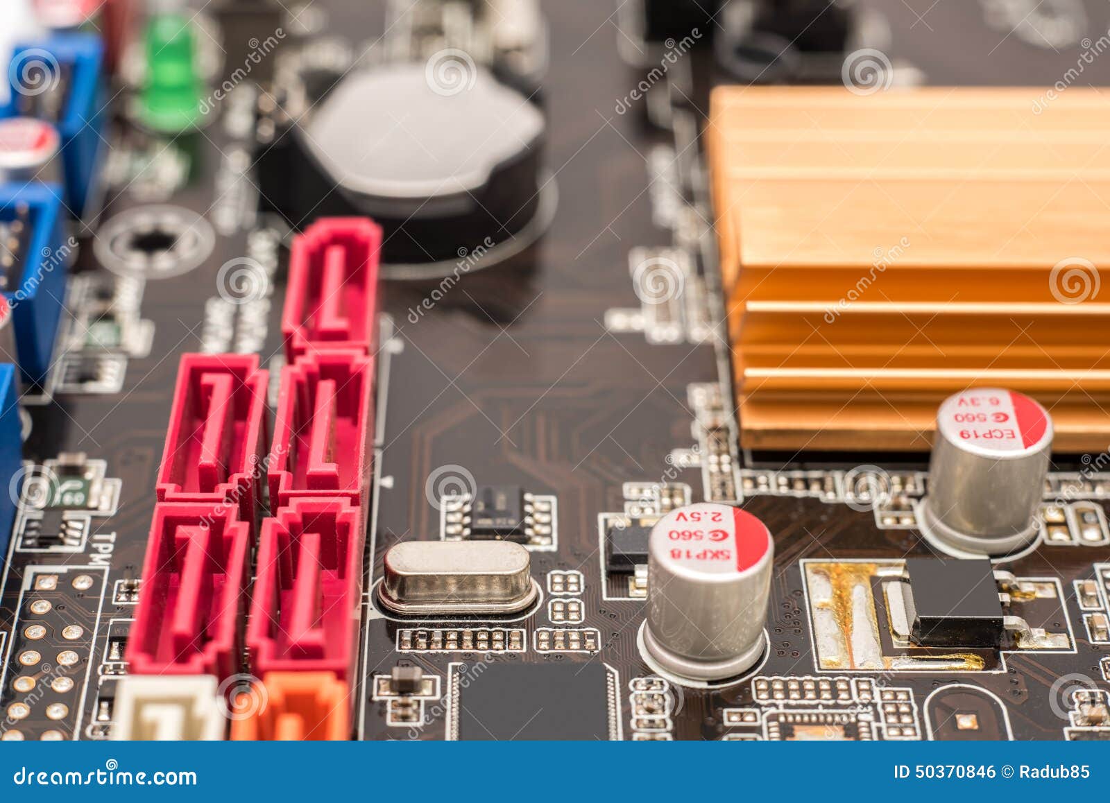 ATA Connectors on Motherboard Serial Foto de archivo - Imagen de equipo ...