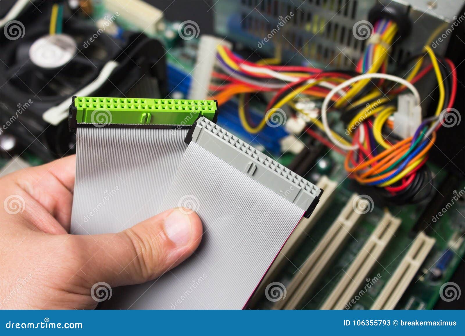 Ata/ide data cables. stock image. Image of connection - 106355793