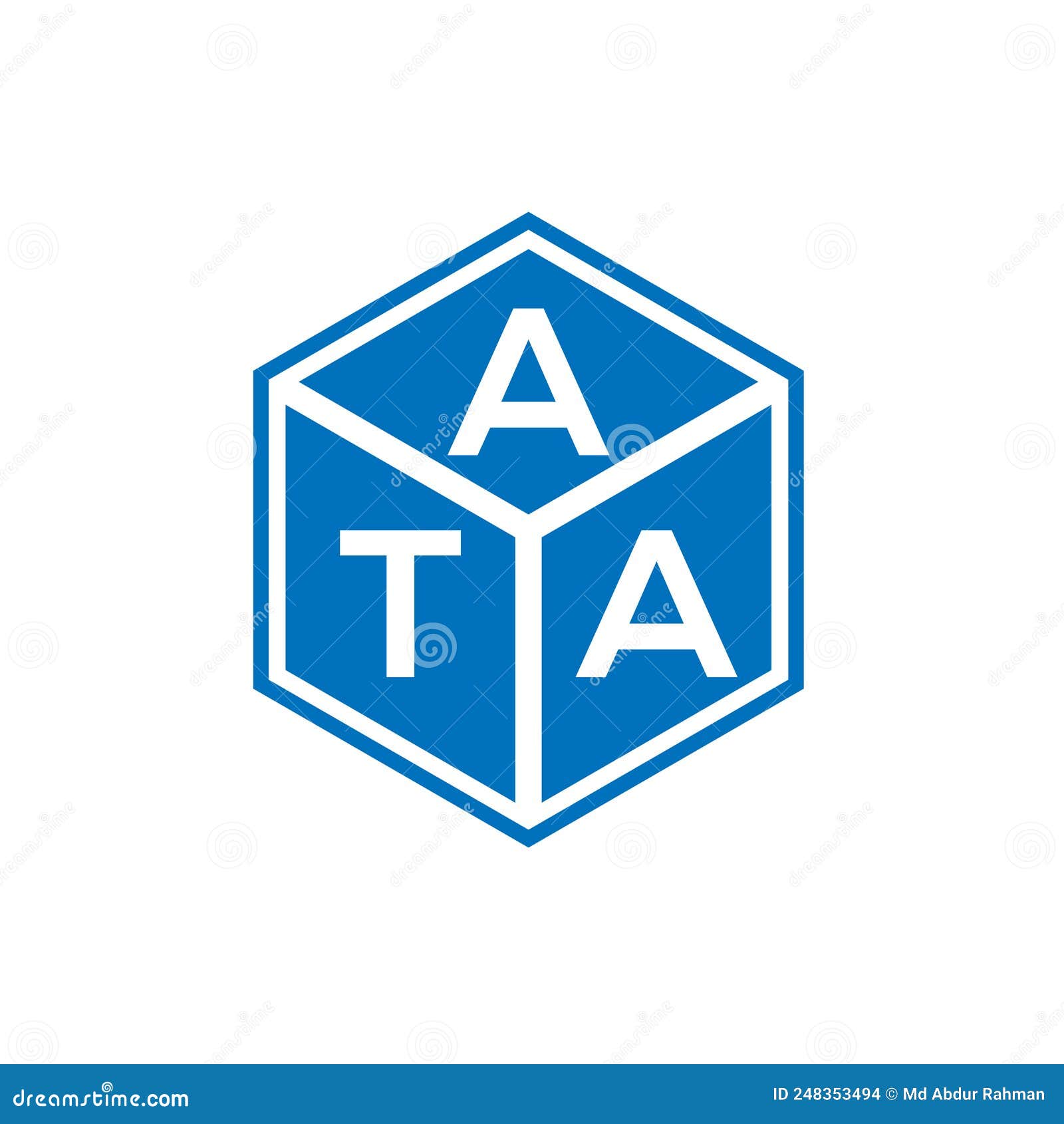 ATA Letter Logo Design on Black Background. ATA Creative Initials ...