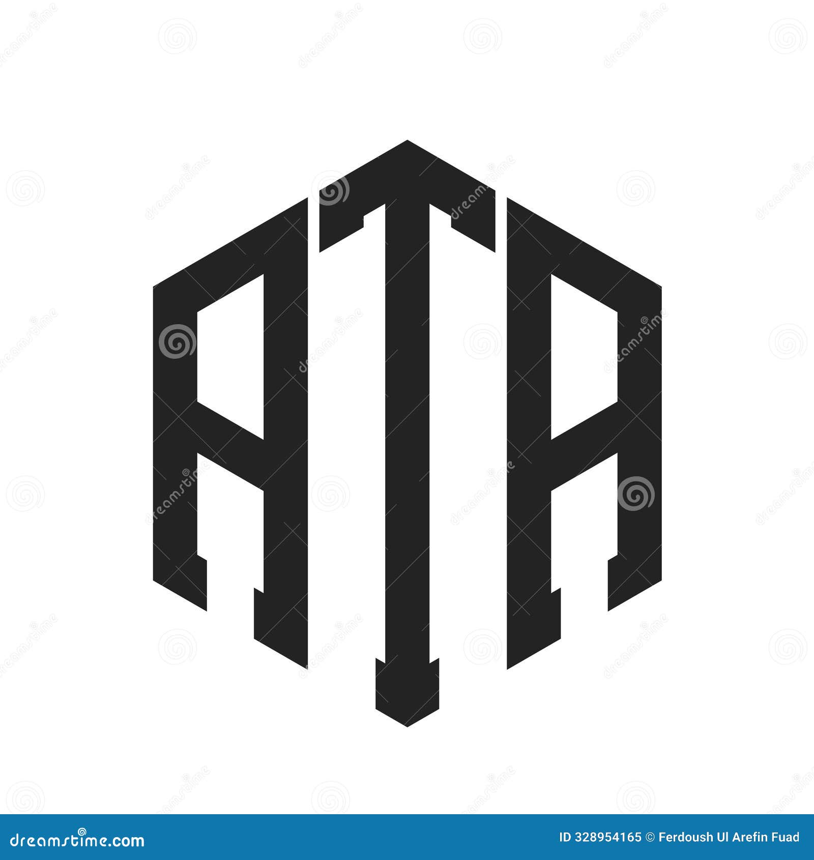 ATA Logo Design. Initial Letter ATA Monogram Logo Using Hexagon Shape ...