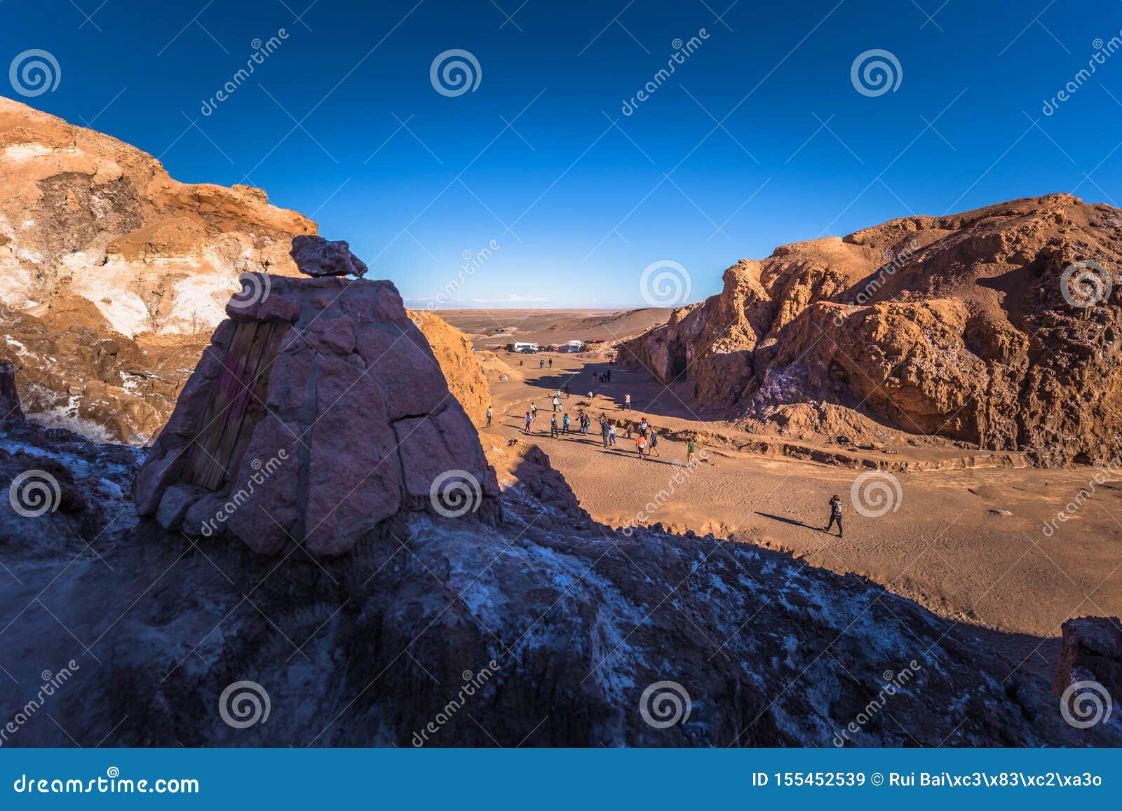 Atacama Desert, Chile - July 16, 2017: Landscape of the Valley of the ...