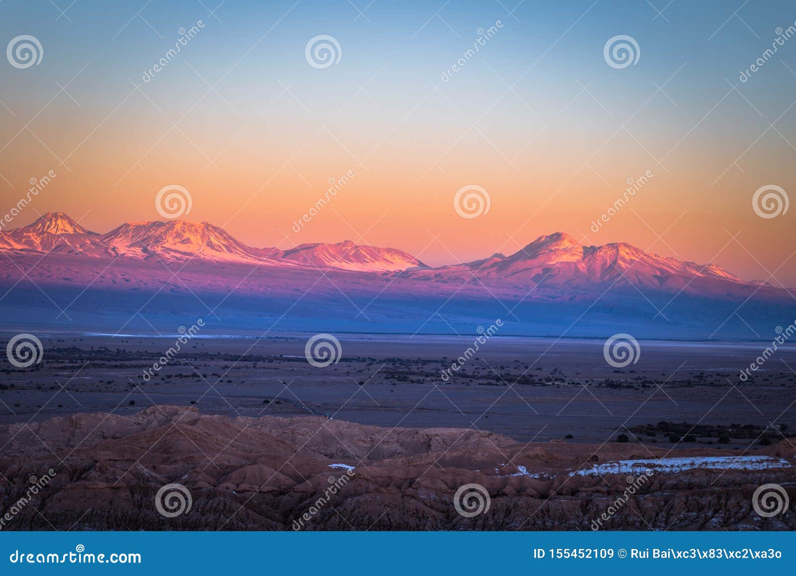 Atacama Desert, Chile - Landscape of the Andes at Sunset in the Atacama ...