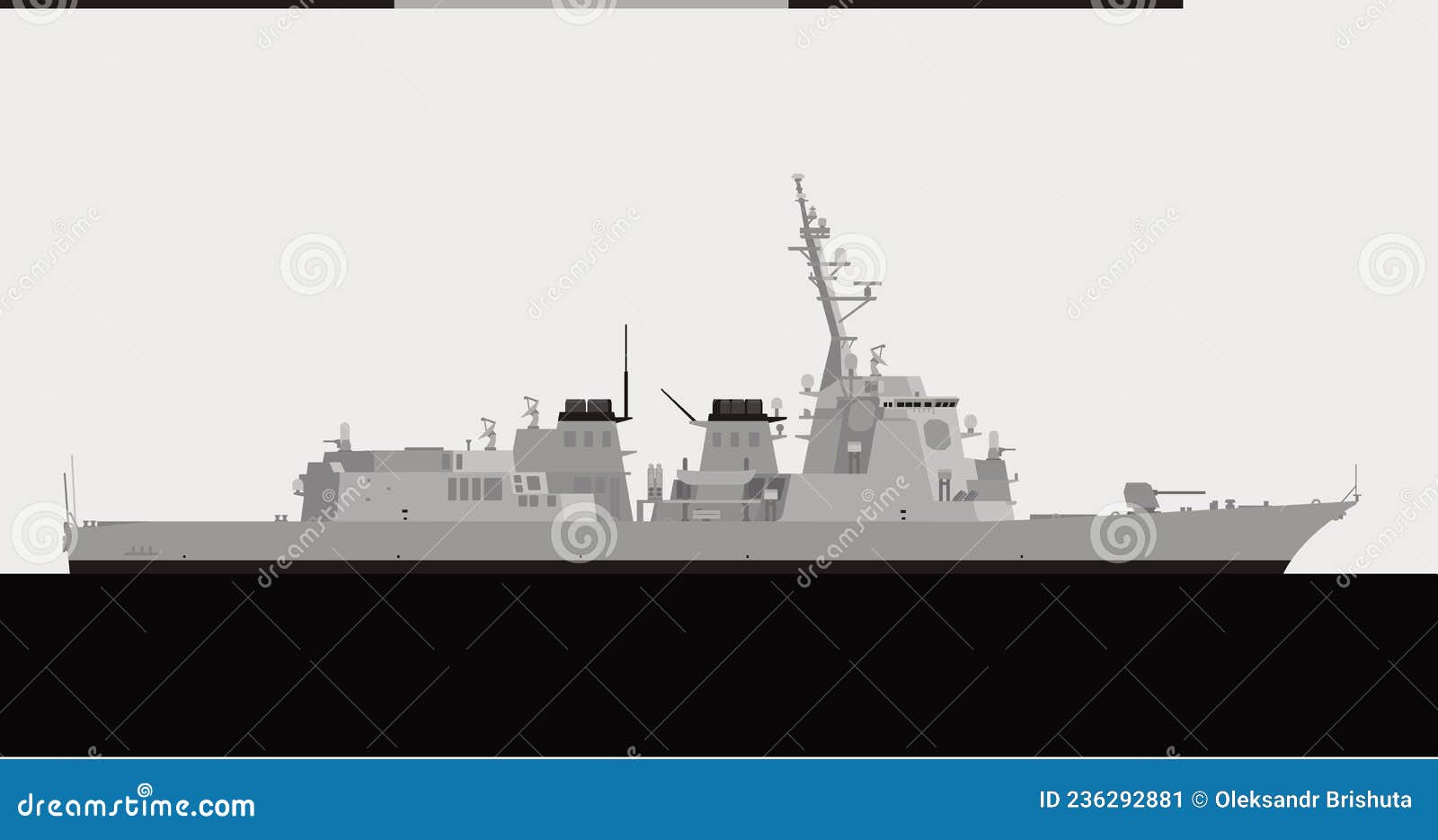 ATAGO Class. Japan Navy Guided Missile Destroyer Stock Vector ...