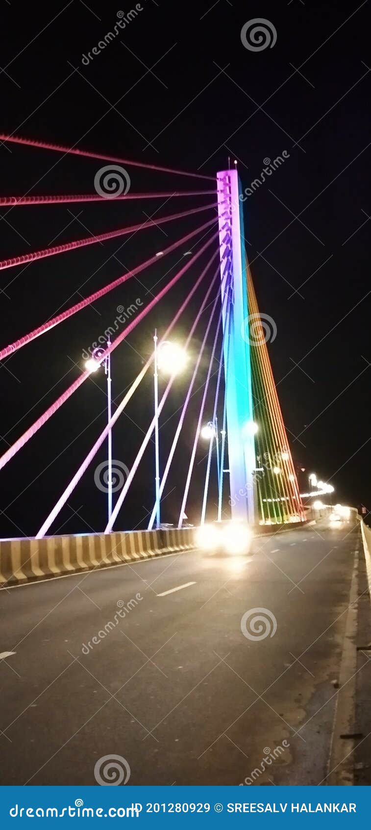Atal sethu bridge stock image. Image of colours, colourful - 201280929